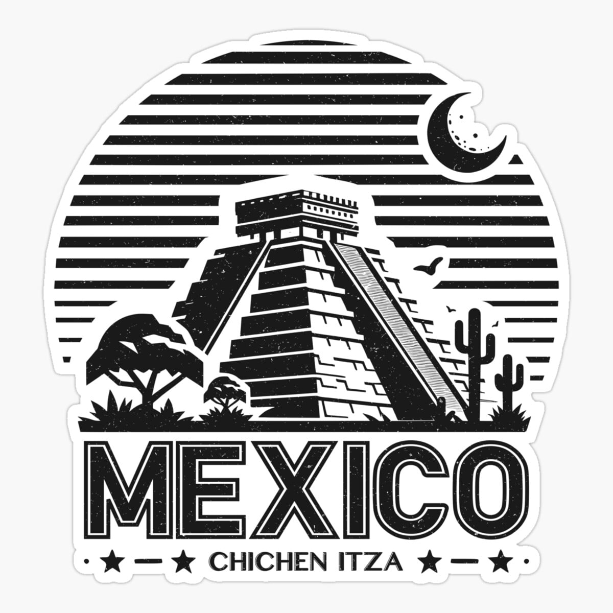 Maneki Mexico - Chichen Itza Sticker, Phone Decal Water Bottle Stickers ...