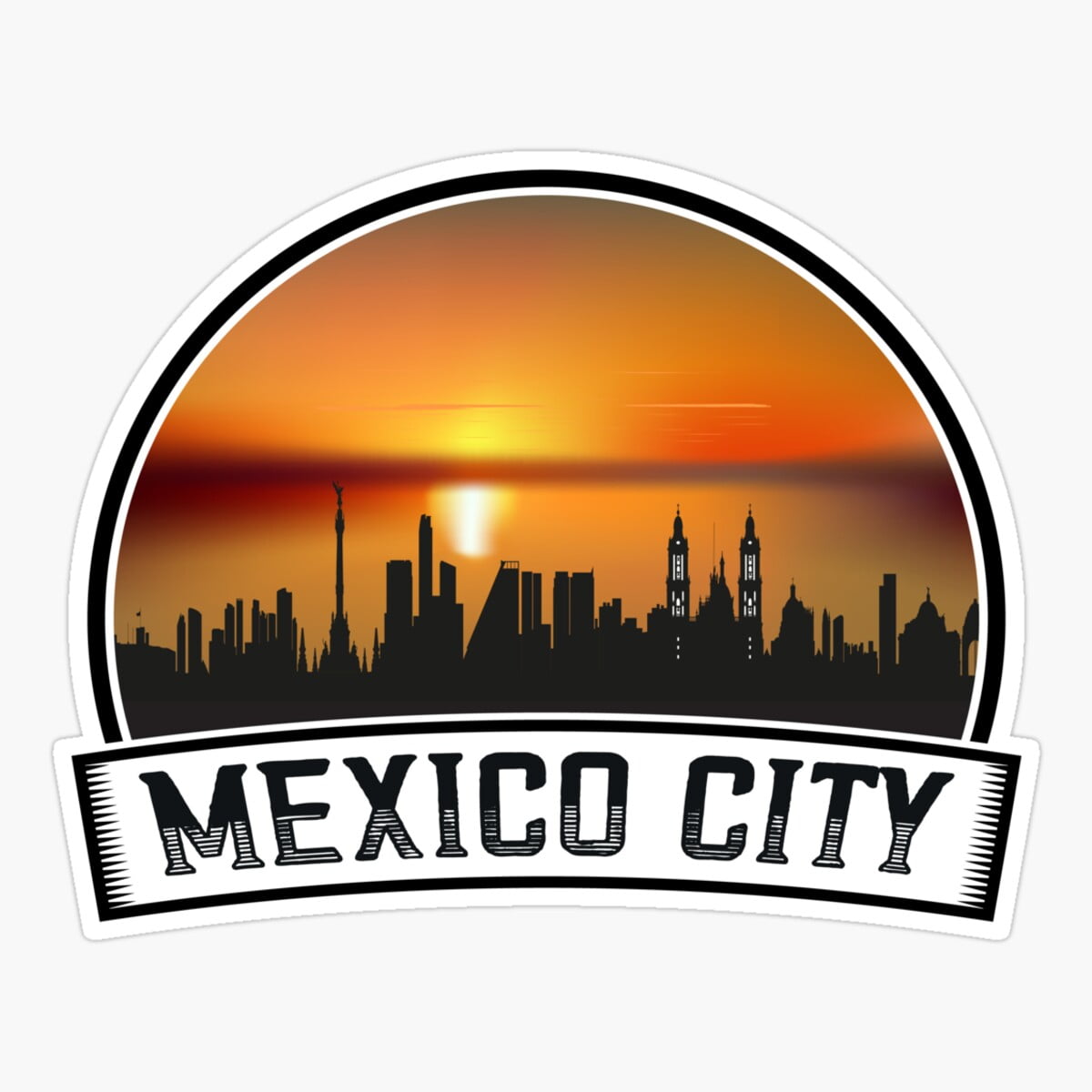 Maneki Mexico City Cdmx Skyline Shirt Sticker Sticker, Phone Decal ...