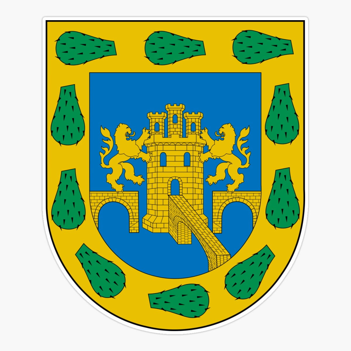 Maneki Mexico City Coat O Arms Sticker, Phone Decal Water Bottle ...