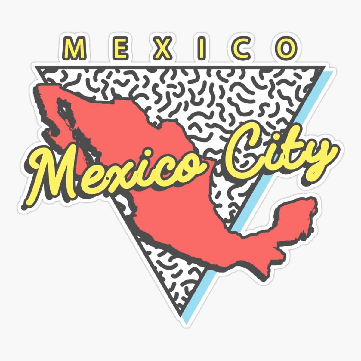 Maneki Mexico City Mexico Souvenirs City Retro Triangle Sticker, Phone ...