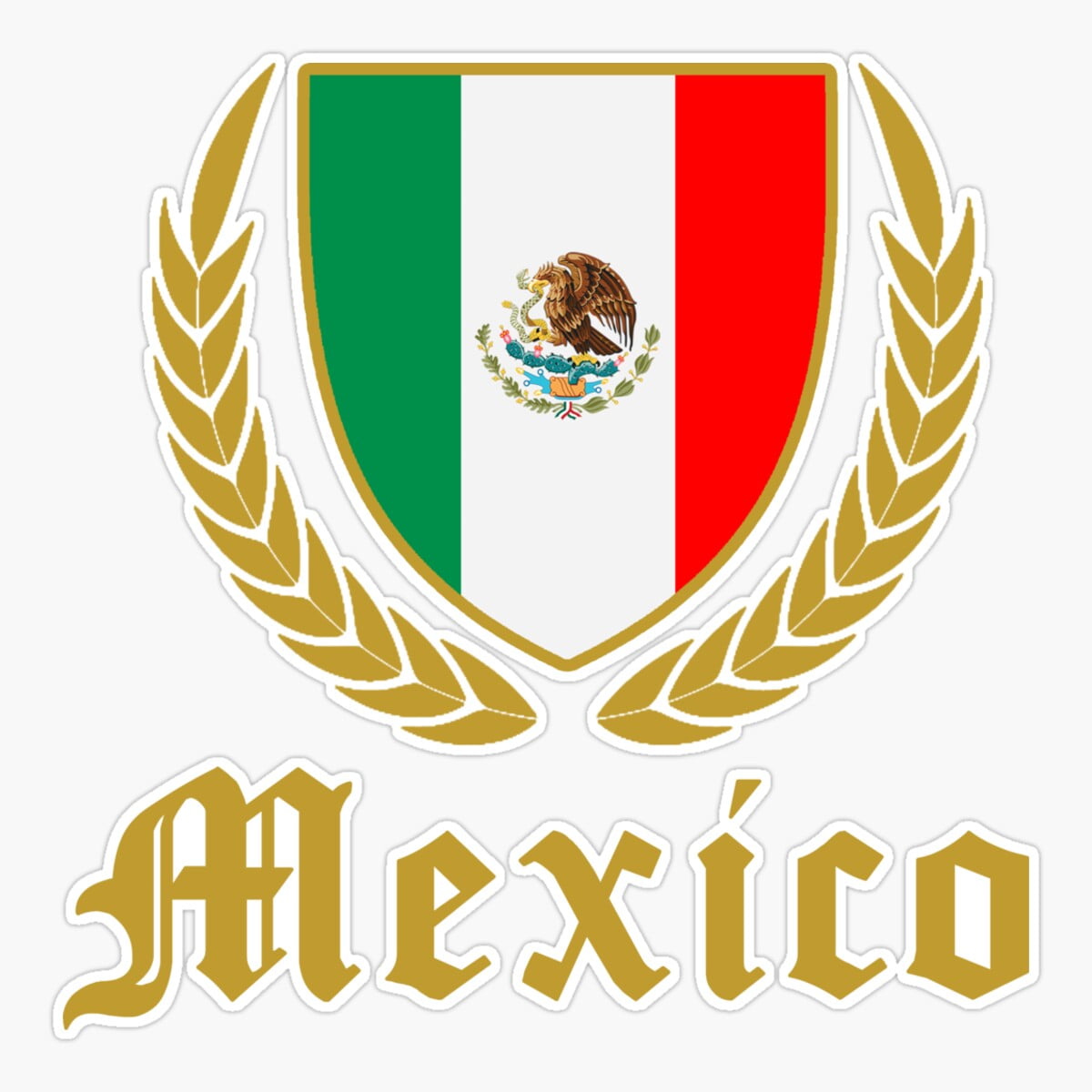 Maneki Mexico Crest Sticker, Phone Decal Water Bottle Stickers Car Decals, Funny Birthday Gift ...