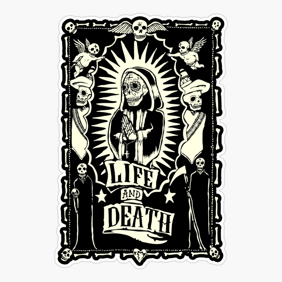 Maneki Mexico Day O The Dead Sticker, Phone Decal Water Bottle Stickers ...