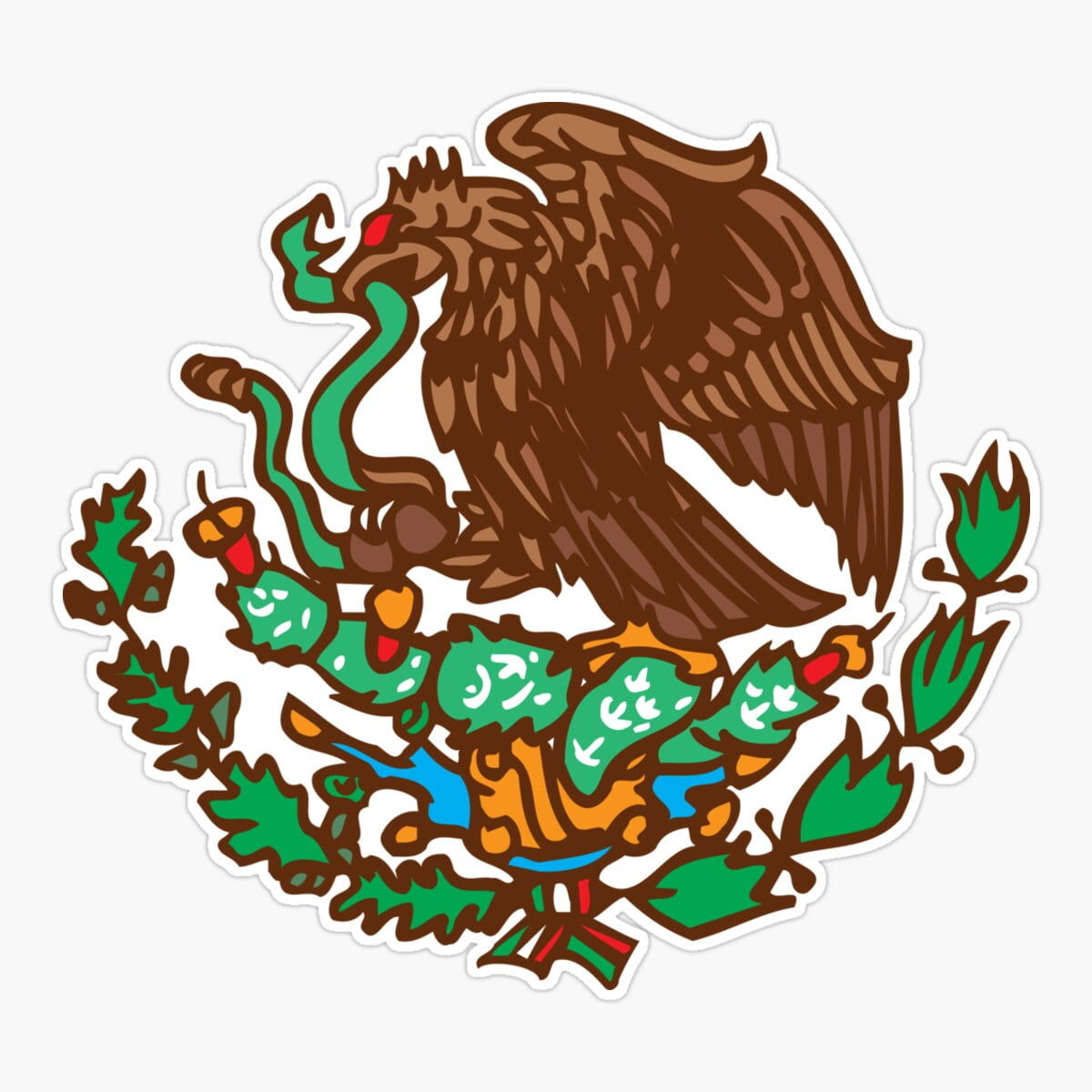 Maneki Mexico Eagle - Coat O Arms - Escudo Mexicano Sticker, Phone ...