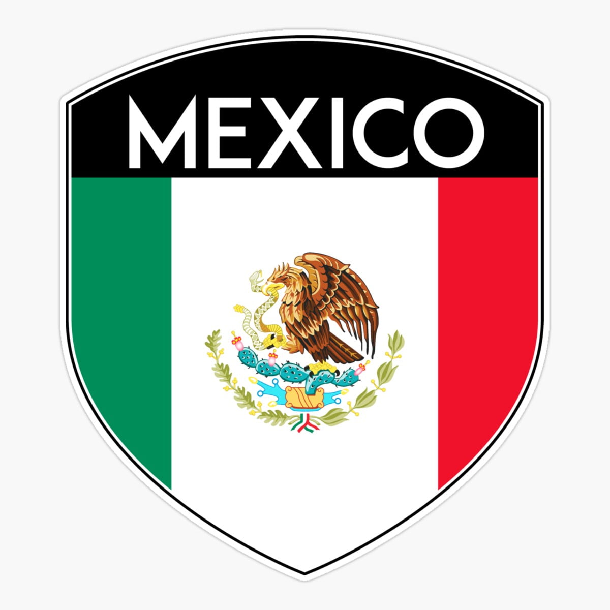 Maneki Mexico Lag Badge Crest Sticker, Phone Decal Water Bottle ...