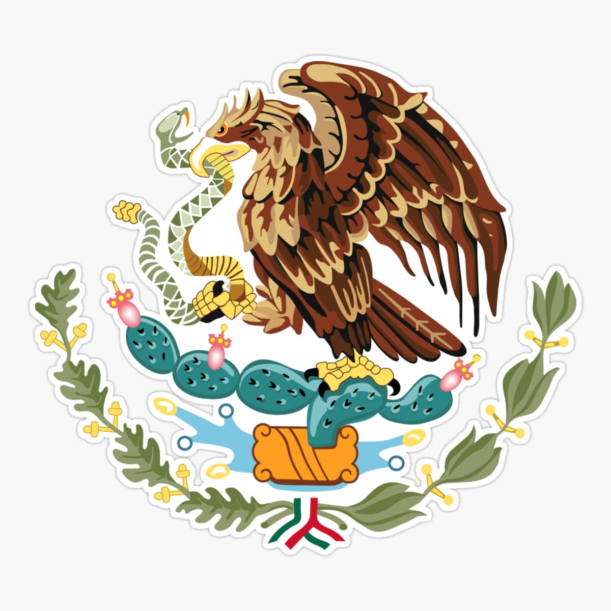 Maneki Mexico Lag Coat O Arms Sticker, Phone Decal Water Bottle ...