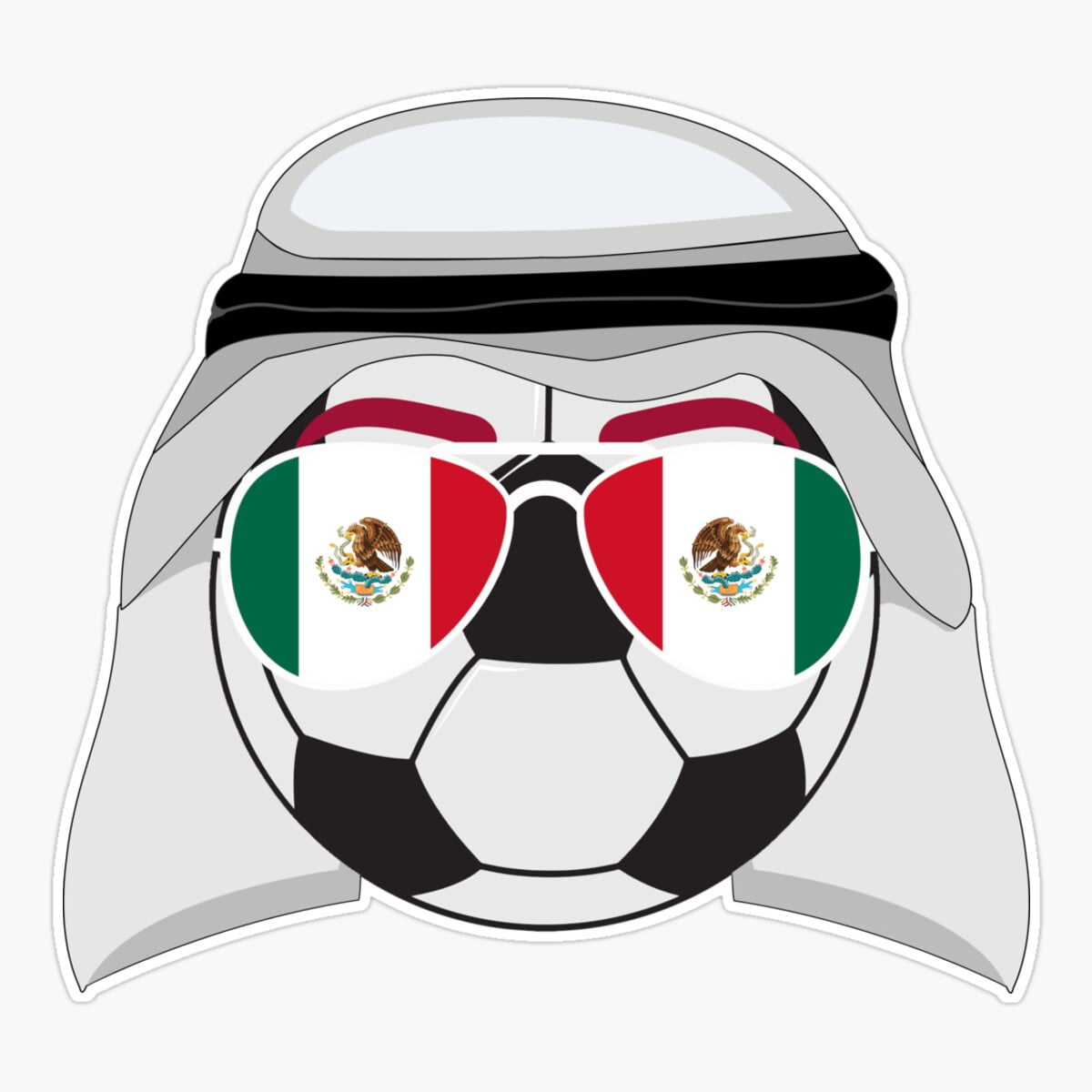 Maneki Mexico Lag Inside Sungles On A Soccer Ball Wearing An Agal ...