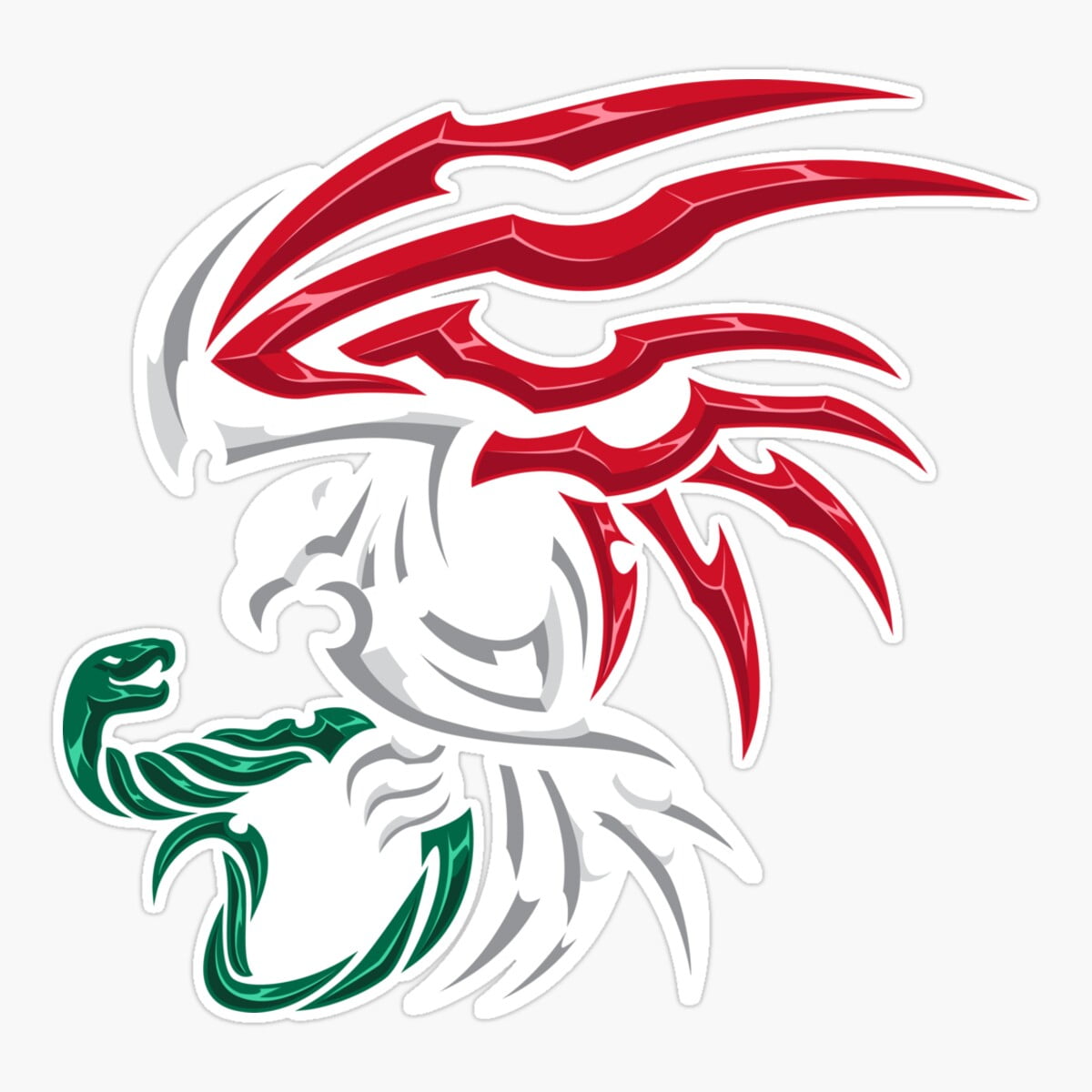 Maneki Mexico Lag - Mexican Coat O Arms Tribal Style Sticker, Phone ...