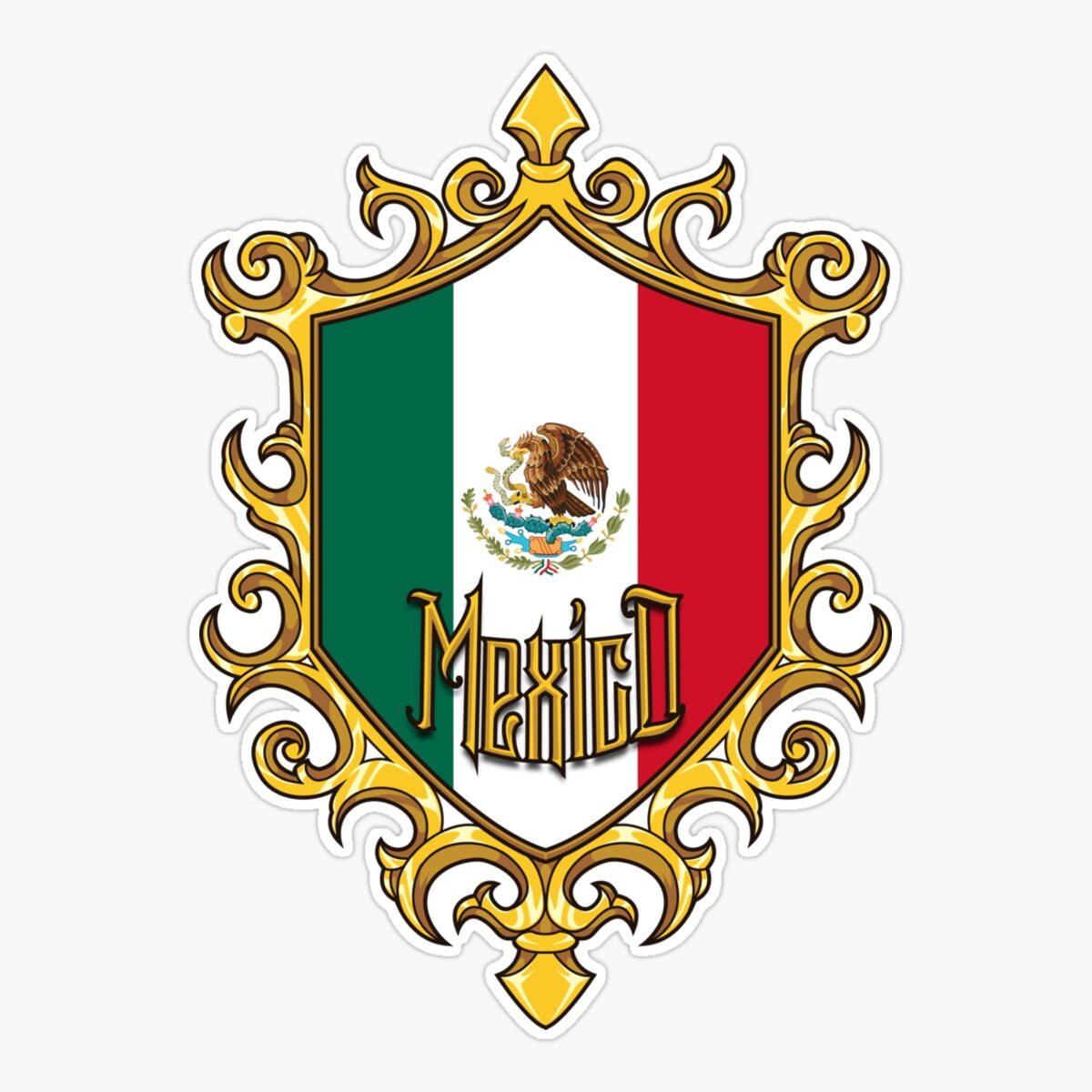 Maneki Mexico Lag - Mexican Emblem - Hecho En Mexico Sticker, Phone ...