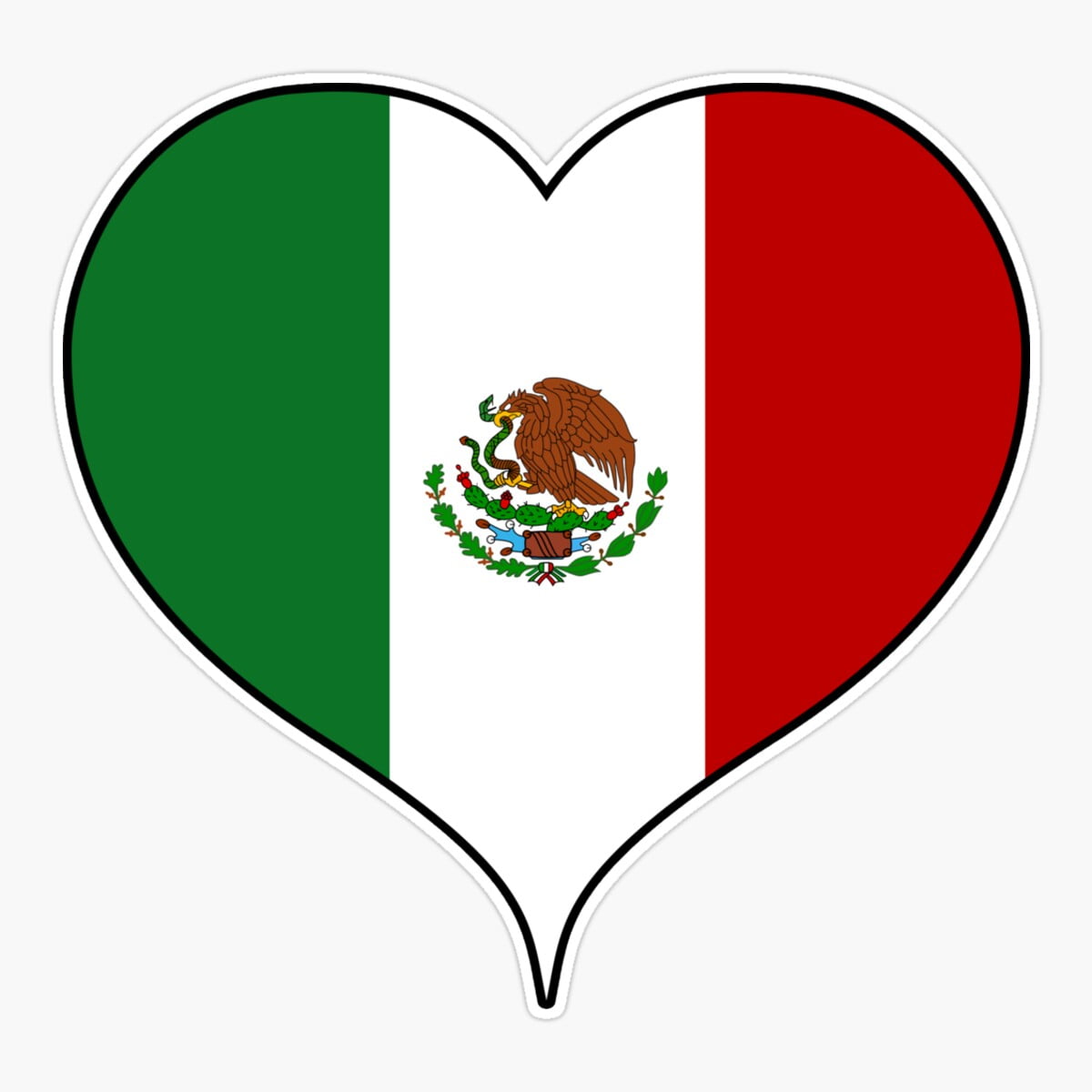 Maneki Mexico Lag / Mexican Heart Sticker, Phone Decal Water Bottle ...