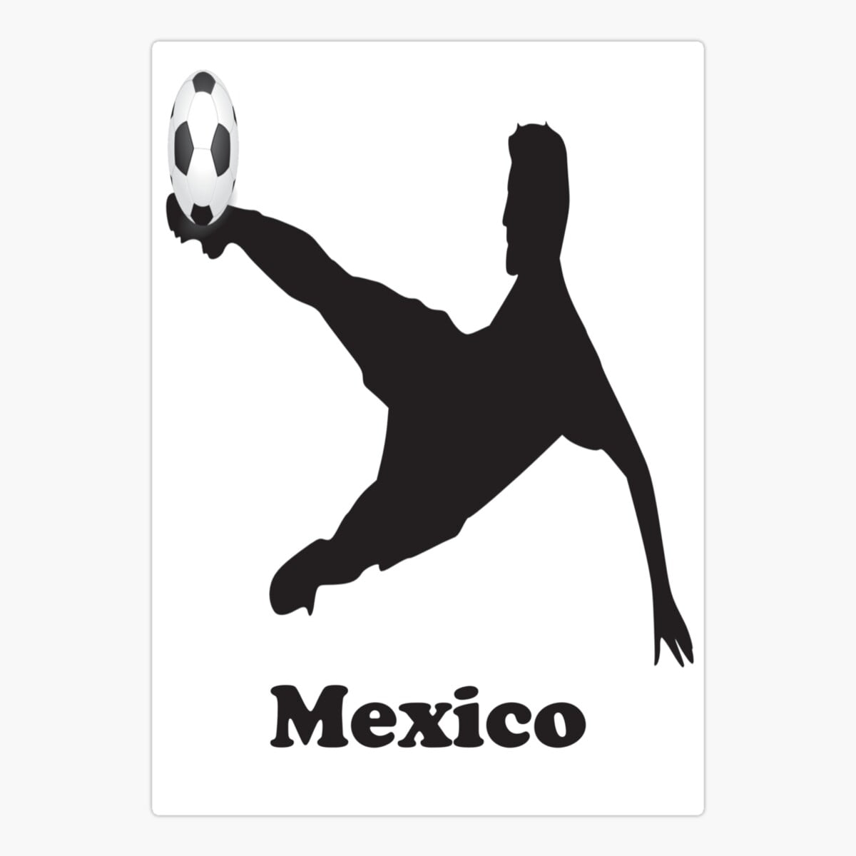 Maneki Mexico Soccer Kick Sticker, Phone Decal Water Bottle Stickers ...