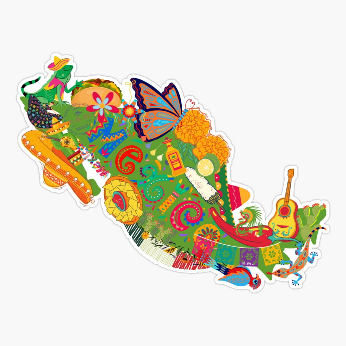 Maneki Mexico Sticker Pack Sticker, Phone Decal Water Bottle Stickers ...