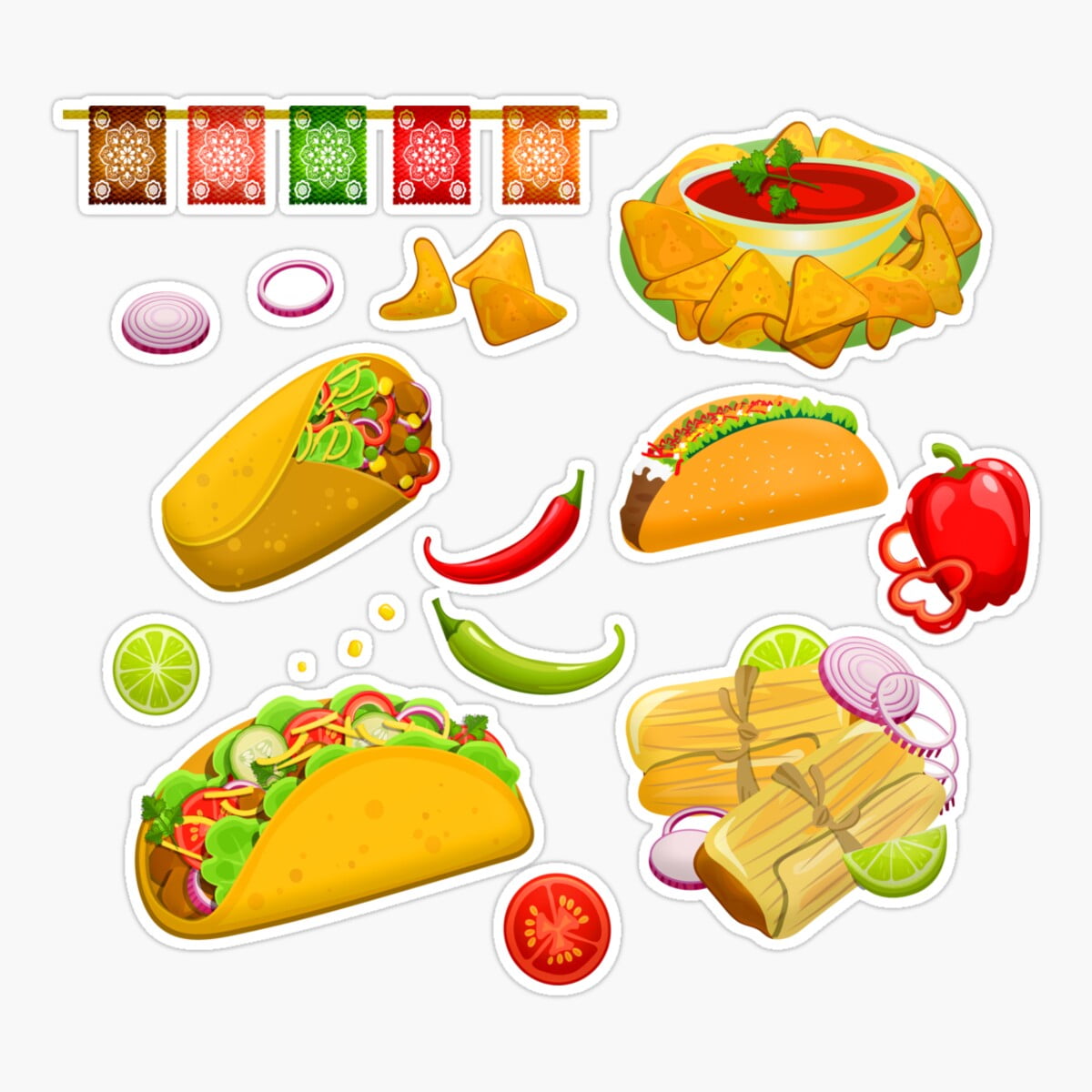 Maneki Mexico Tacos Sticker, Phone Decal Water Bottle Stickers Car ...