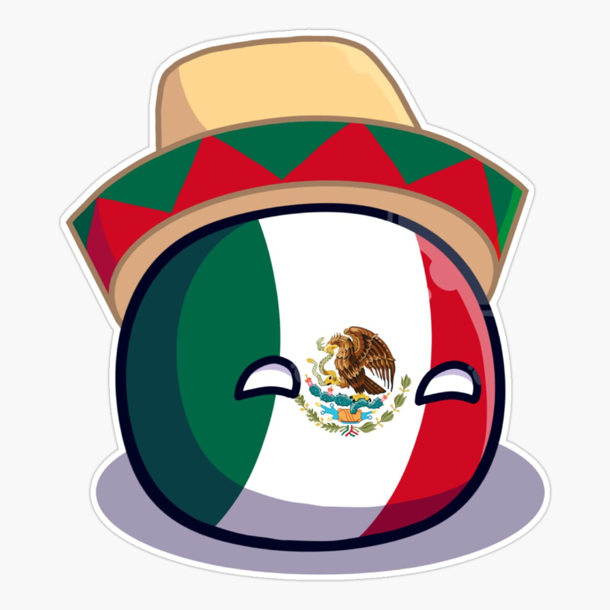 Maneki Mexicoball (Countryball) Sticker, Phone Decal Water Bottle ...