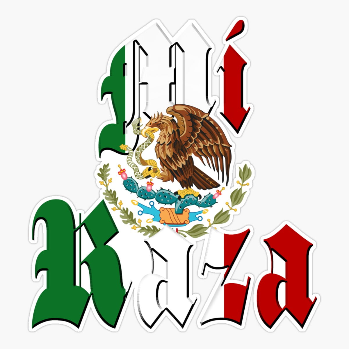 Maneki Mi Raza Mexican Lag Sticker, Phone Decal Water Bottle Stickers ...