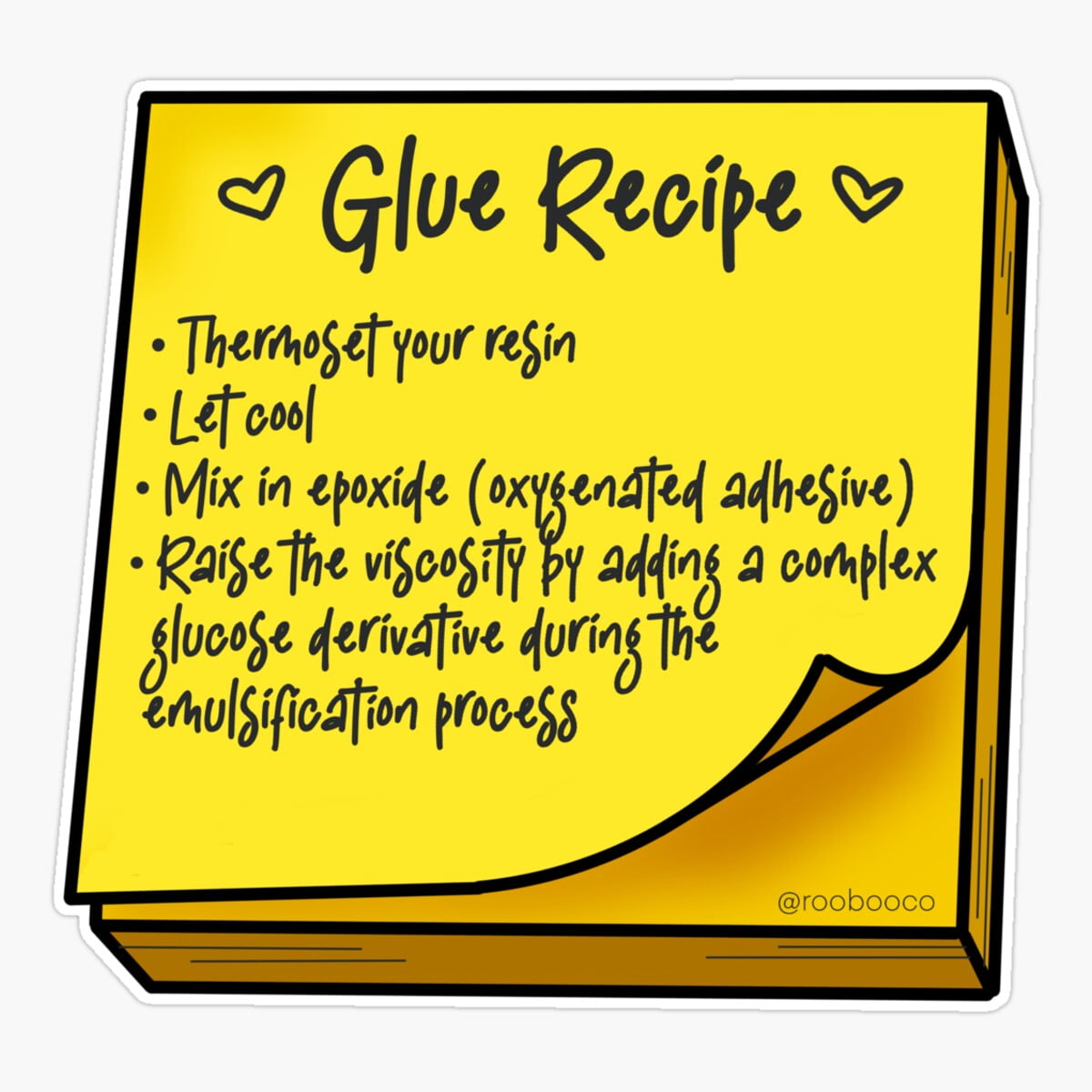 Maneki Michele'S Glue Recipe Sticker, Phone Decal Water Bottle Stickers ...