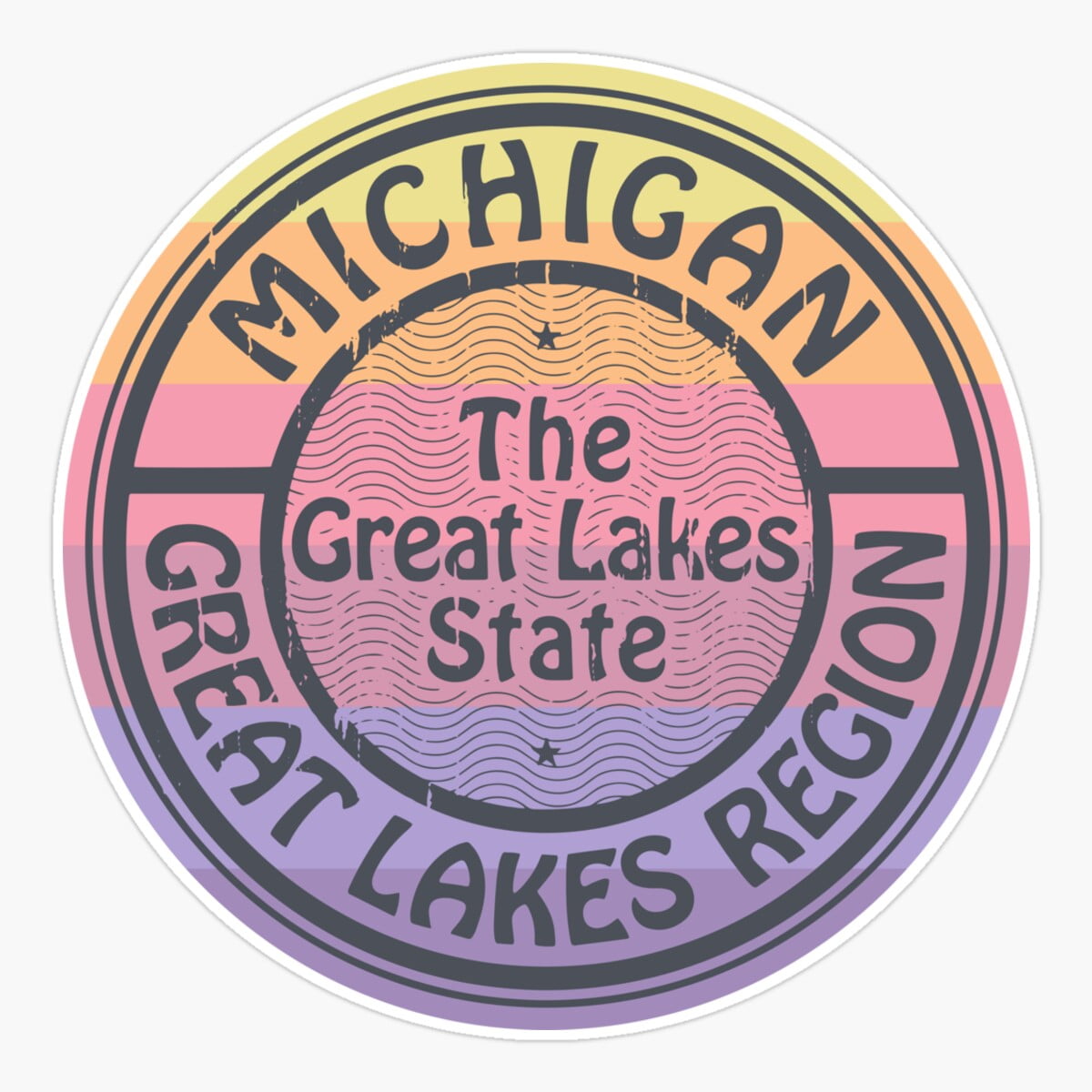 Maneki Michigan, The Great Lakes State, Great Lakes Region Sticker ...