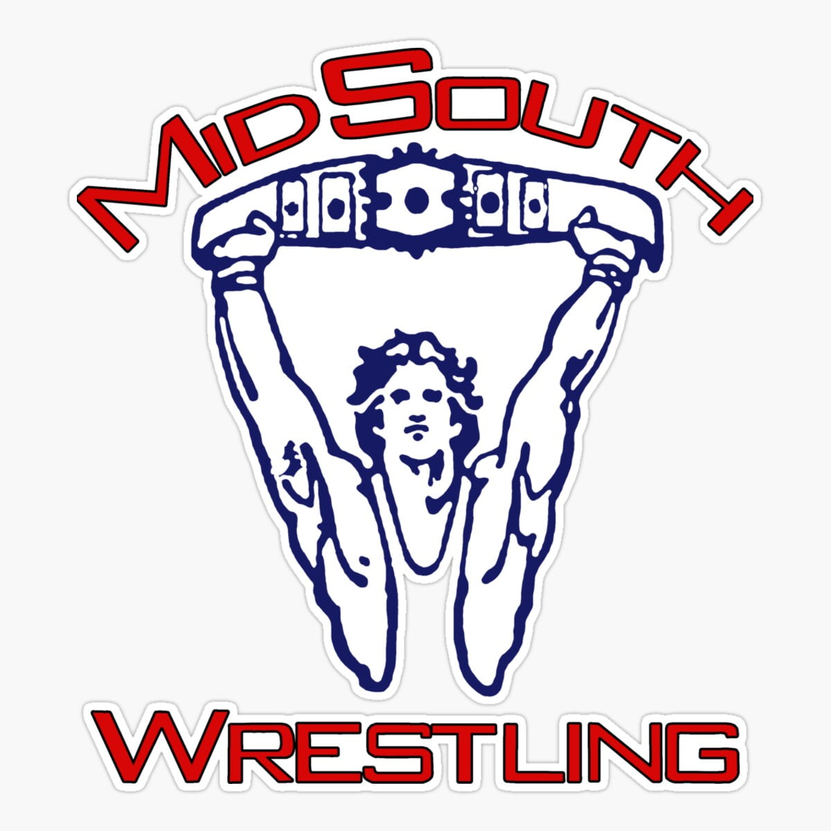 Maneki Mid-South Wrestling Logo Er, Phone Decal Water Bottle Stickers ...