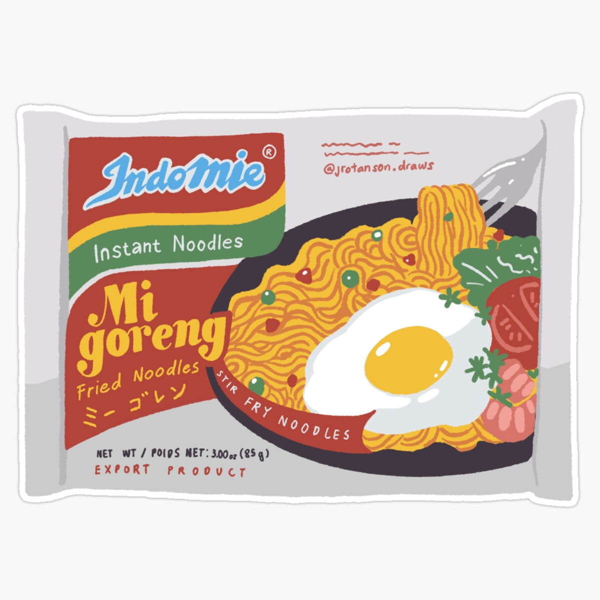 Maneki Mie Goreng - Indomie Er, Phone Decal Water Bottle Stickers Car ...