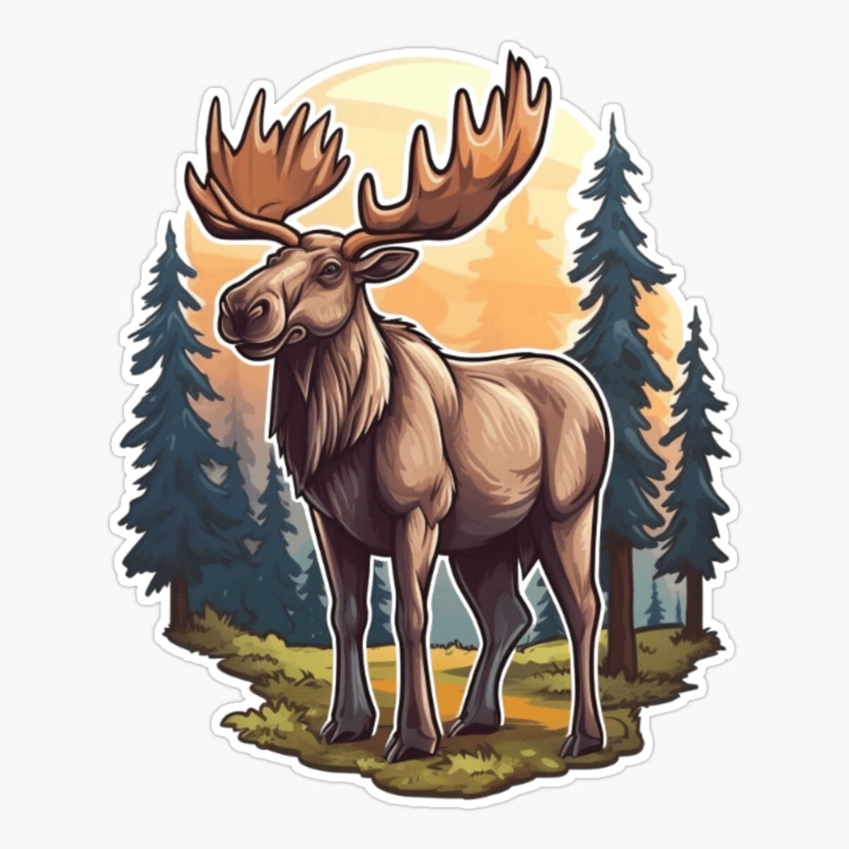 Maneki Mighty Moose Er Er, Phone Decal Water Bottle Stickers Car Decals, Funny Birthday Gift ...