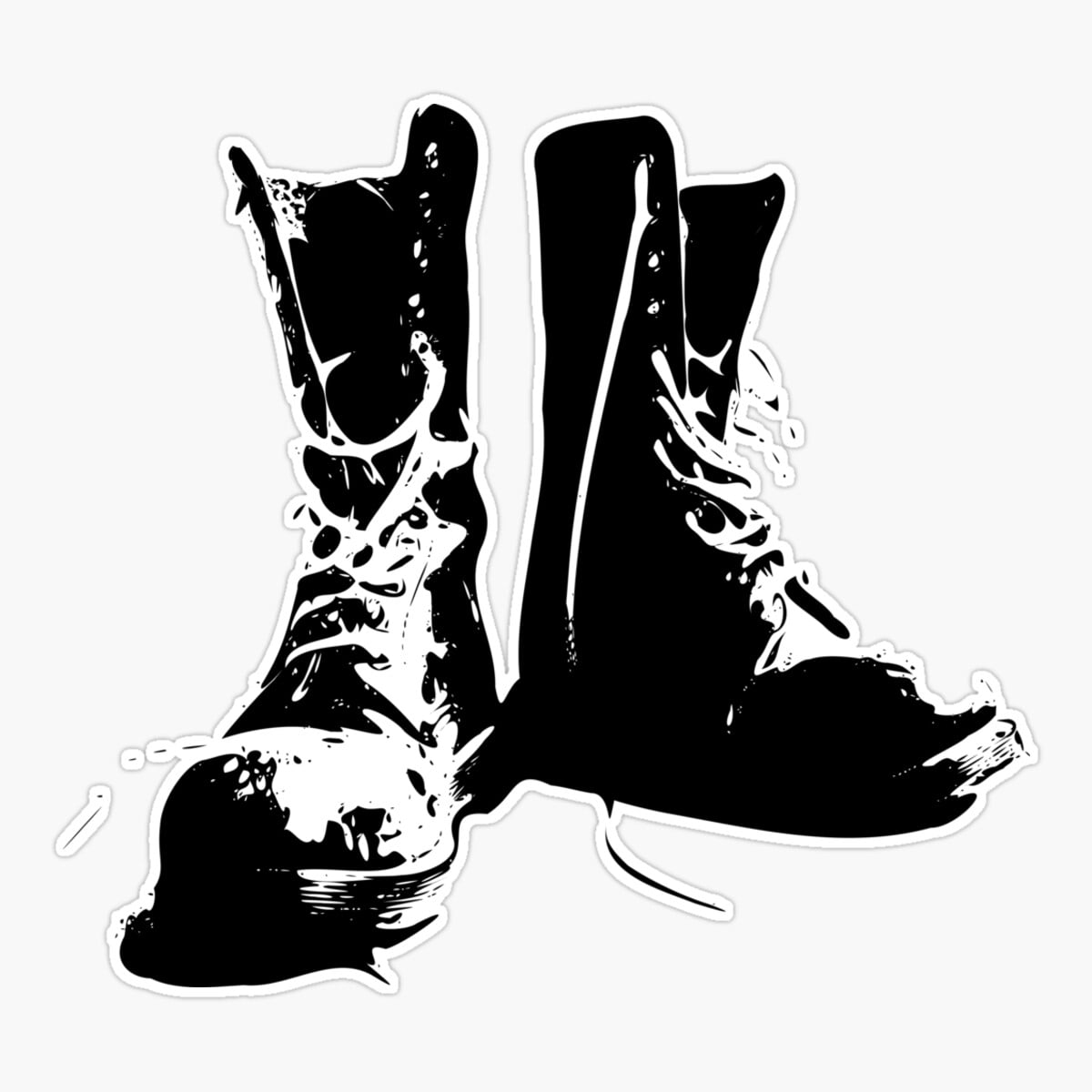Maneki Military Distressed Boots Design Er, Phone Decal Water Bottle ...