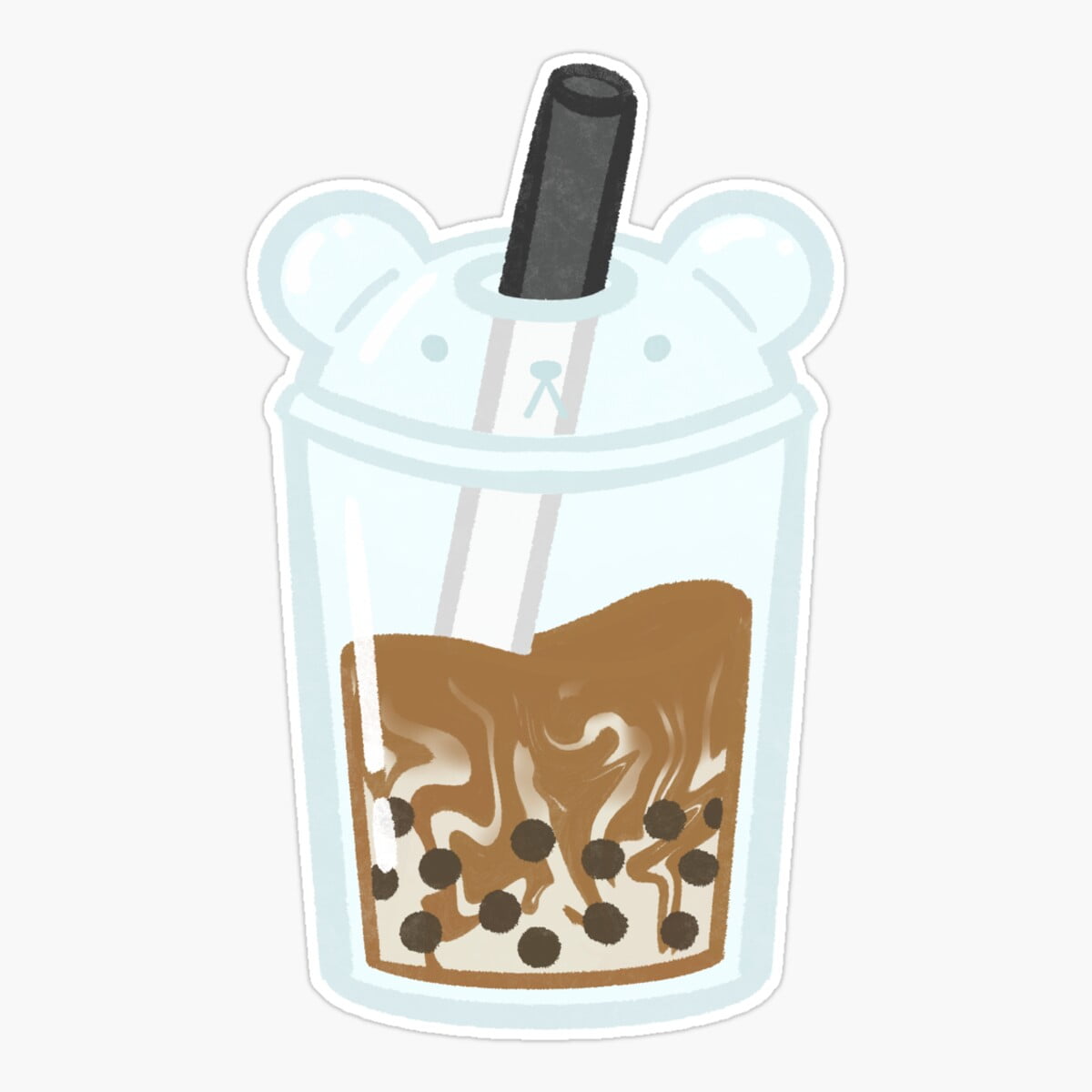 Maneki Milk Tea Boba Bear Cup - Brown Sugar Milk Tea Er, Phone Decal ...