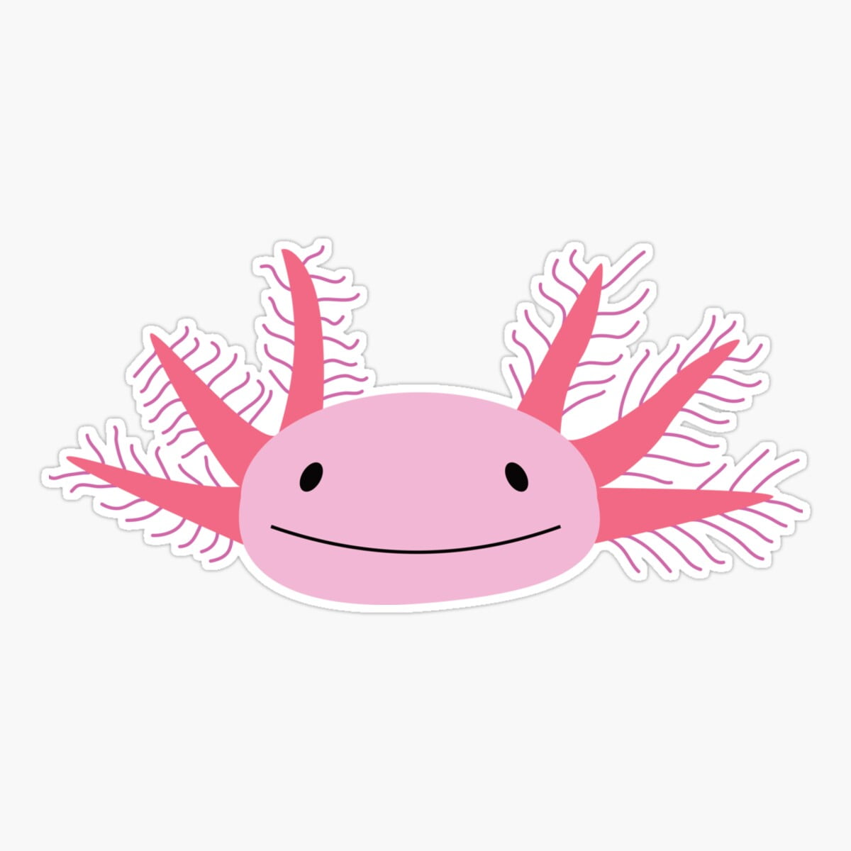 Maneki Minimal Axolotl (Ambystoma Mexicanum) Sticker, Phone Decal Water ...