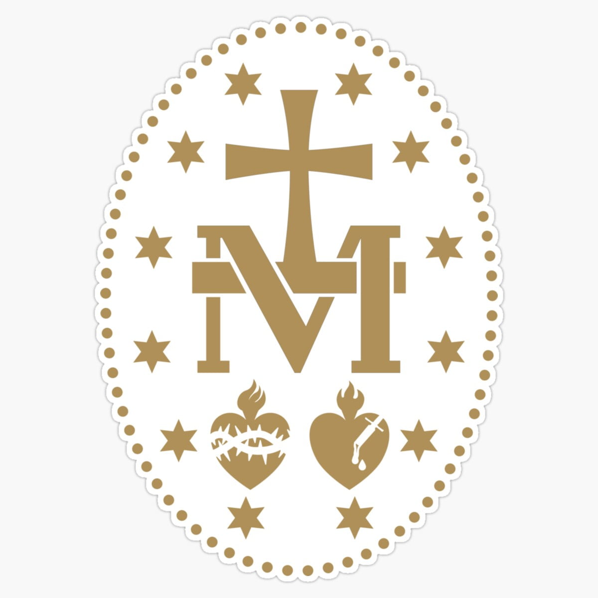 Maneki Miraculous Medal Virgin Mary Er, Phone Decal Water Bottle ...