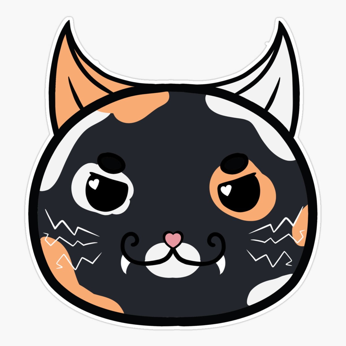 Maneki Mischevous Calico Cat ( Warm Uzzies ) Sticker, Phone Decal Water ...