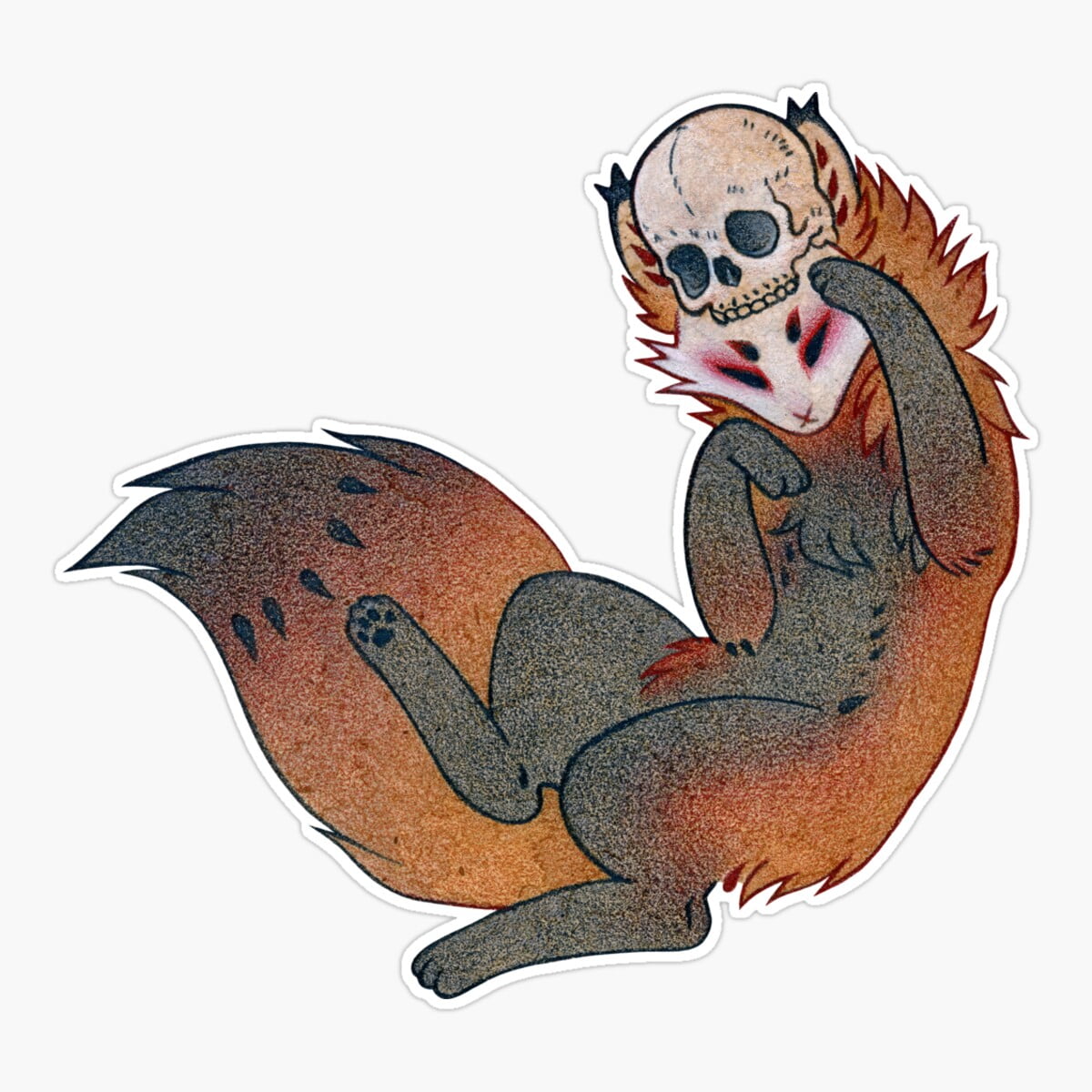 Maneki Mischie Maker Skull Ox Er, Phone Decal Water Bottle Stickers Car ...