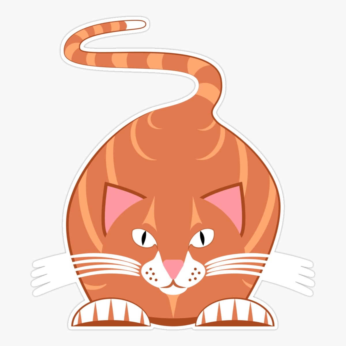 Maneki Mischievous Cat | Cat Lovers | Ginger Cat Sticker, Phone Decal ...