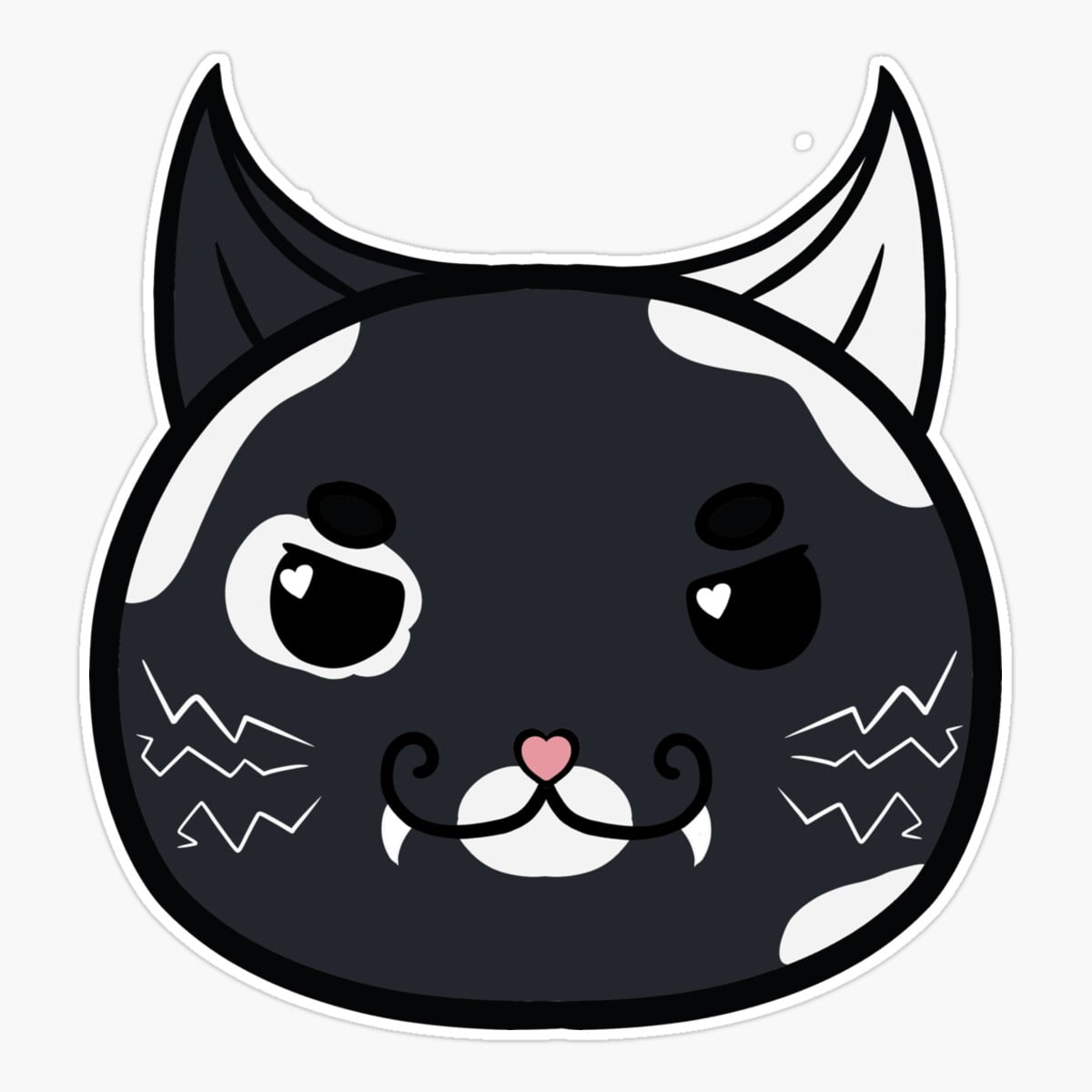 Maneki Mischievous Tuxedo Cat ( Warm Uzzies ) Sticker, Phone Decal ...