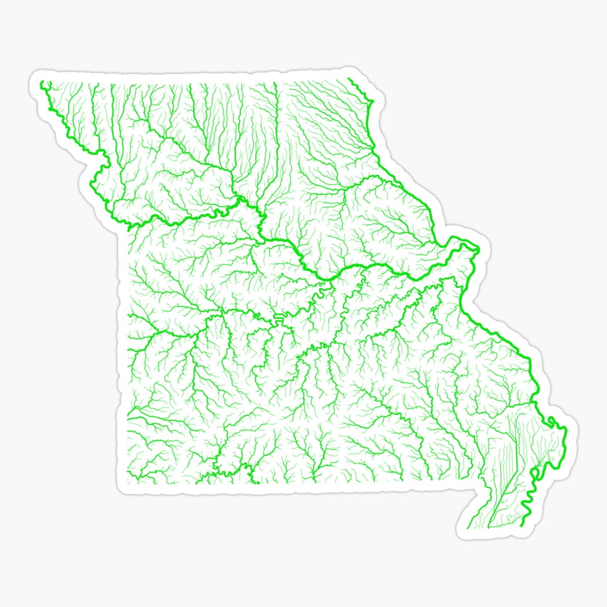Maneki Missouri River Basin Map In Rainbow Colours With White ...