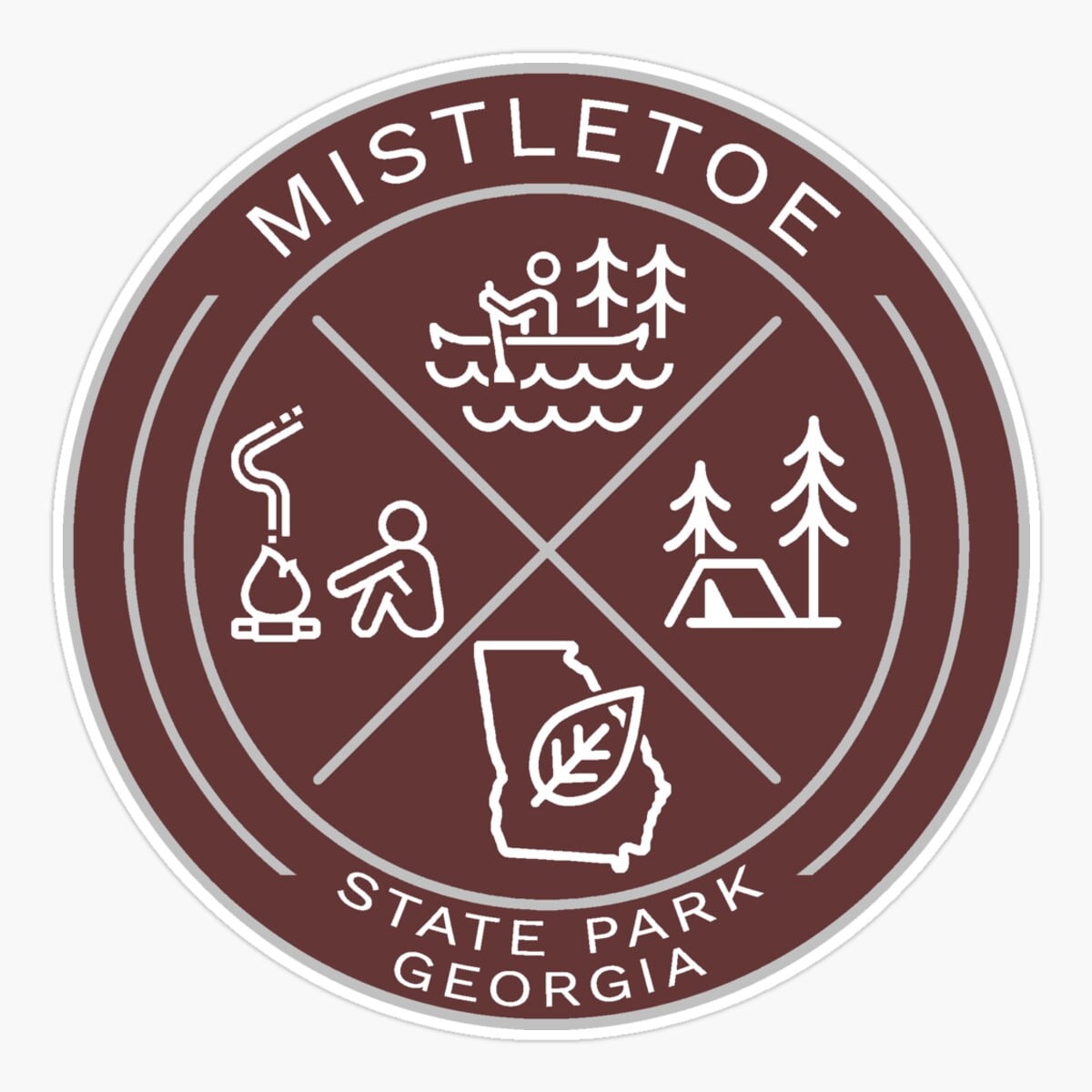 Maneki Mistletoe State Park Heraldic Logo Er, Phone Decal Water Bottle ...