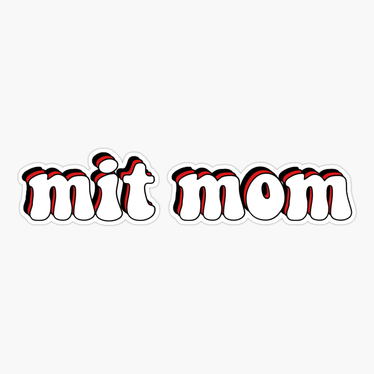 Maneki Mit Mom Red Black And White Split Sticker, Phone Decal Water ...