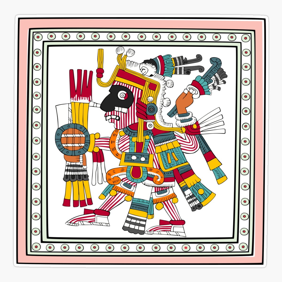 Maneki Mixcoatl - Ramed Transparent Aztec God O Hunting Er, Phone Decal ...