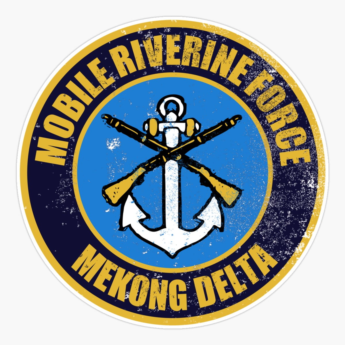 Maneki Mobile Riverine Force Patch (Distressed) Er, Phone Decal Water ...