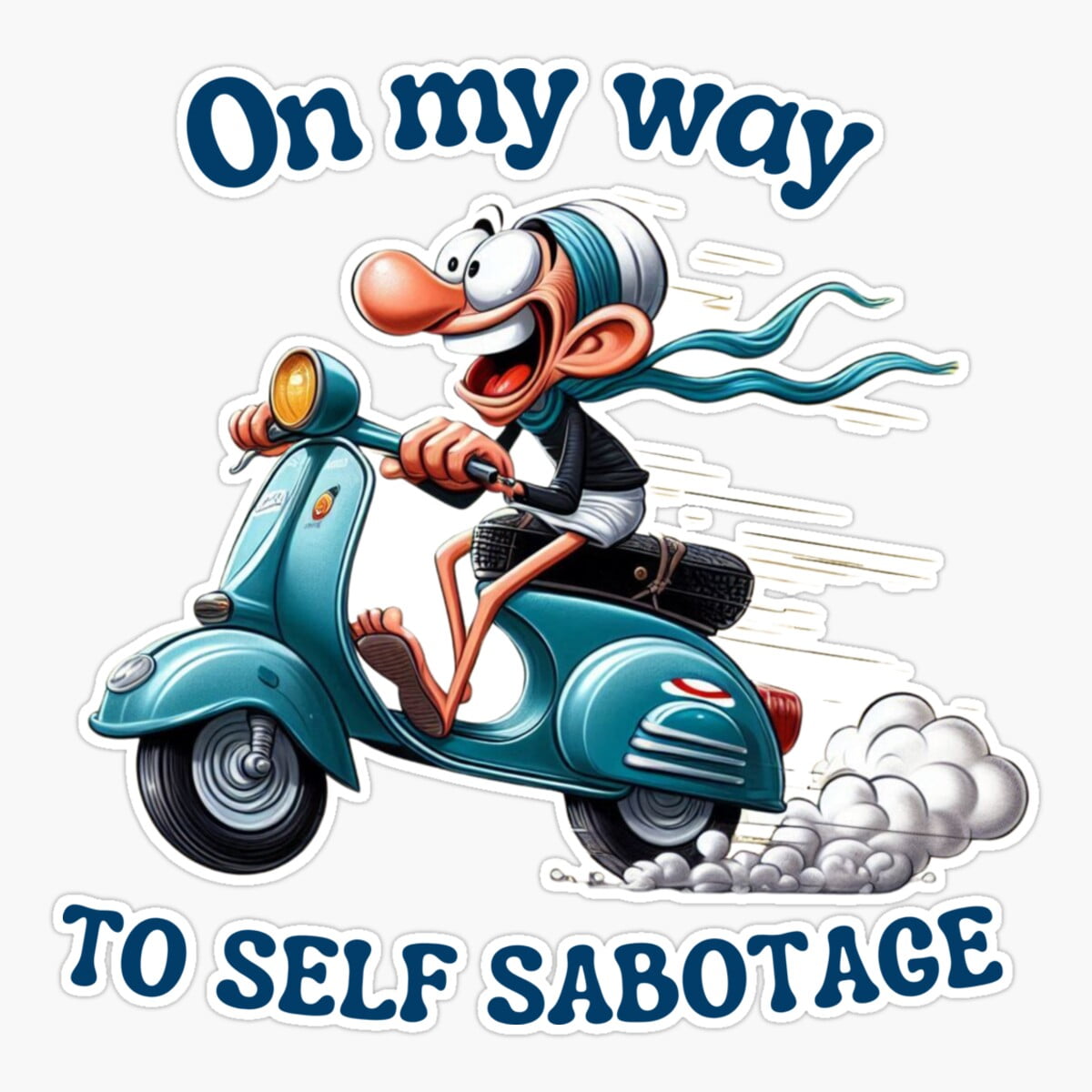 Maneki Mobility Scooter On My Way To Self Sabotage Er, Phone Decal ...