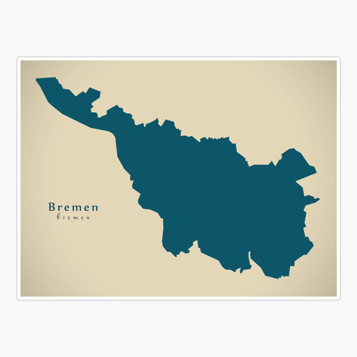 Maneki Modern Map - Bremen Ederal State Map Germany De Sticker, Phone ...