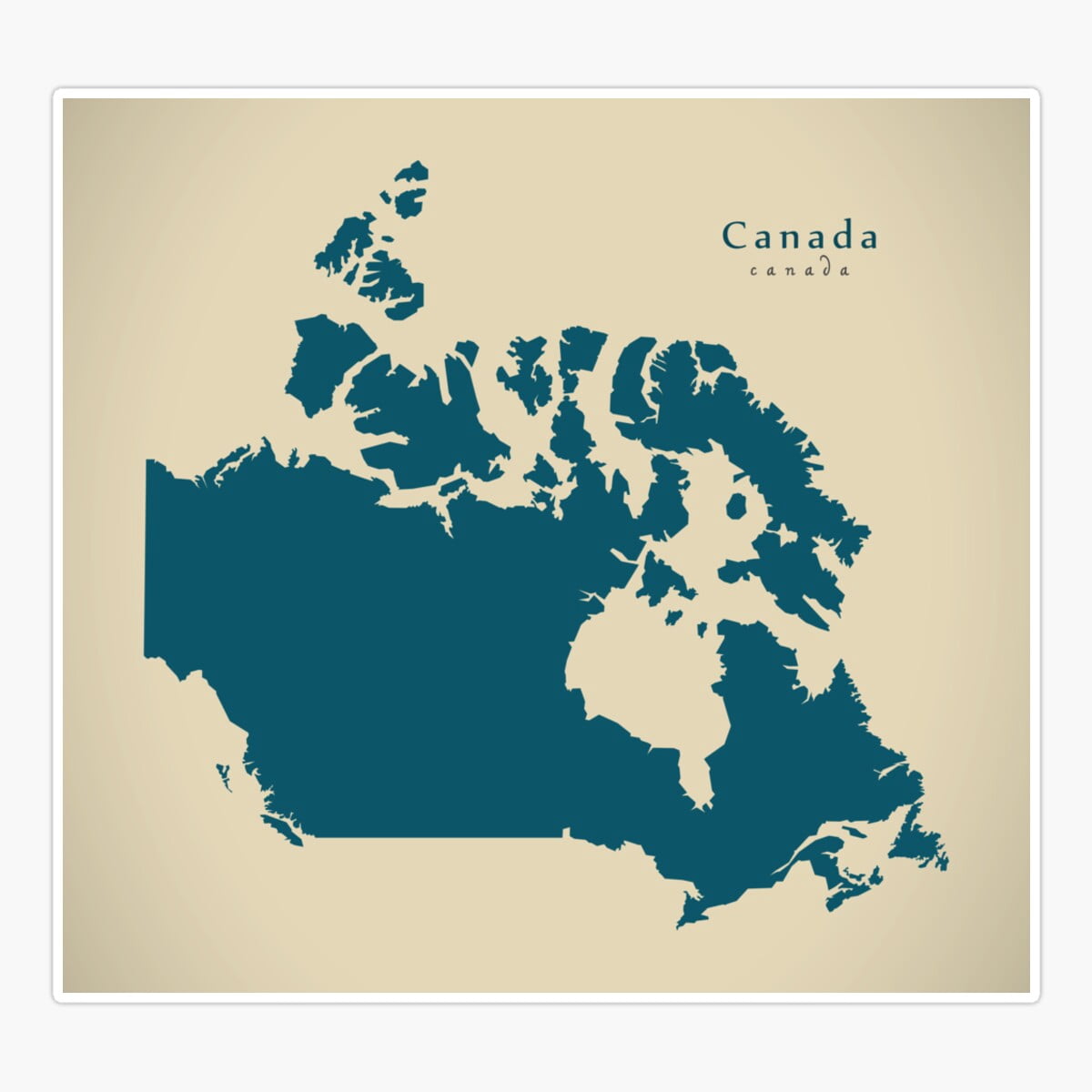 Maneki Modern Map - Canada Map Ca Sticker, Phone Decal Water Bottle ...