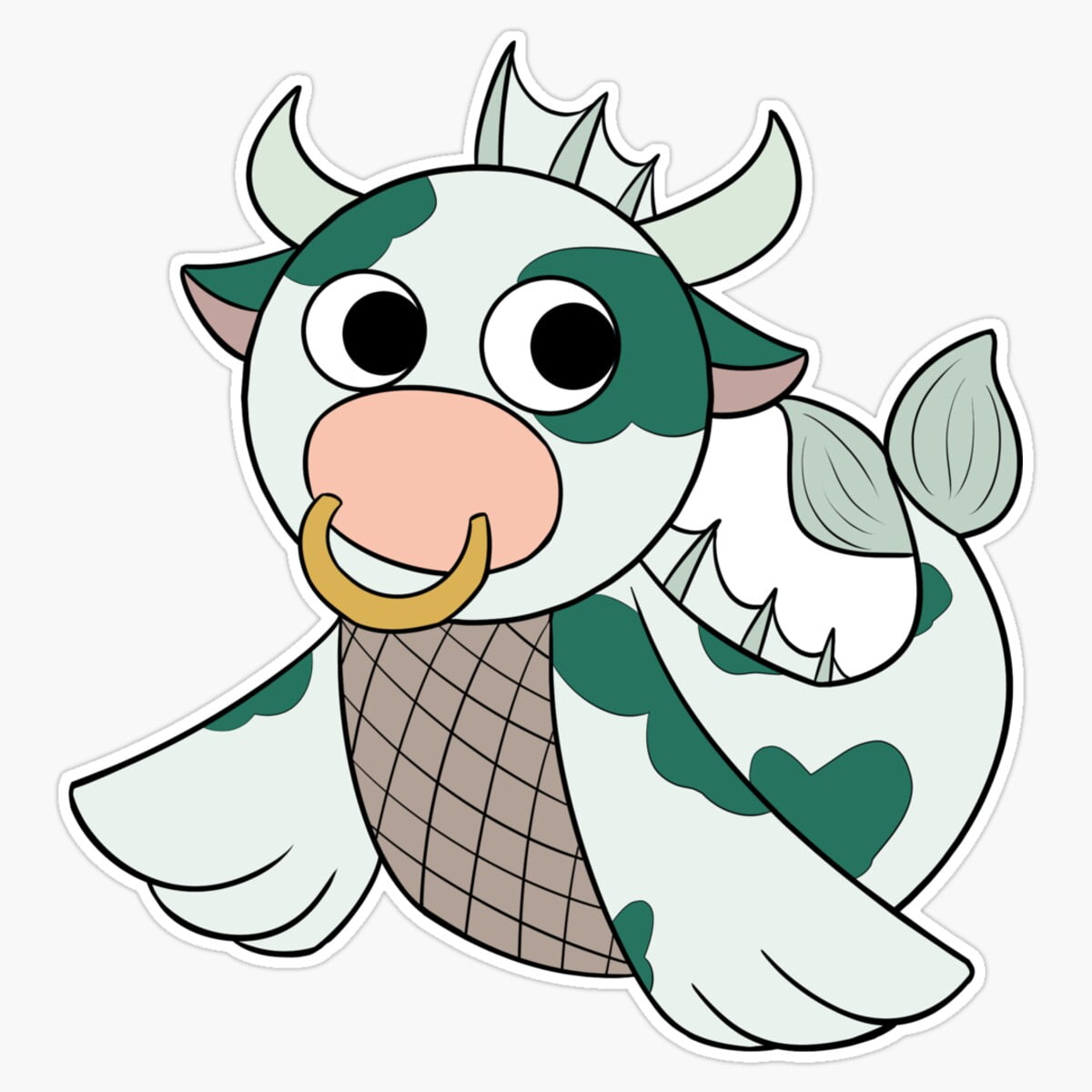 Maneki Mohmoo The Sea Cow Er, Phone Decal Water Bottle Stickers Car ...