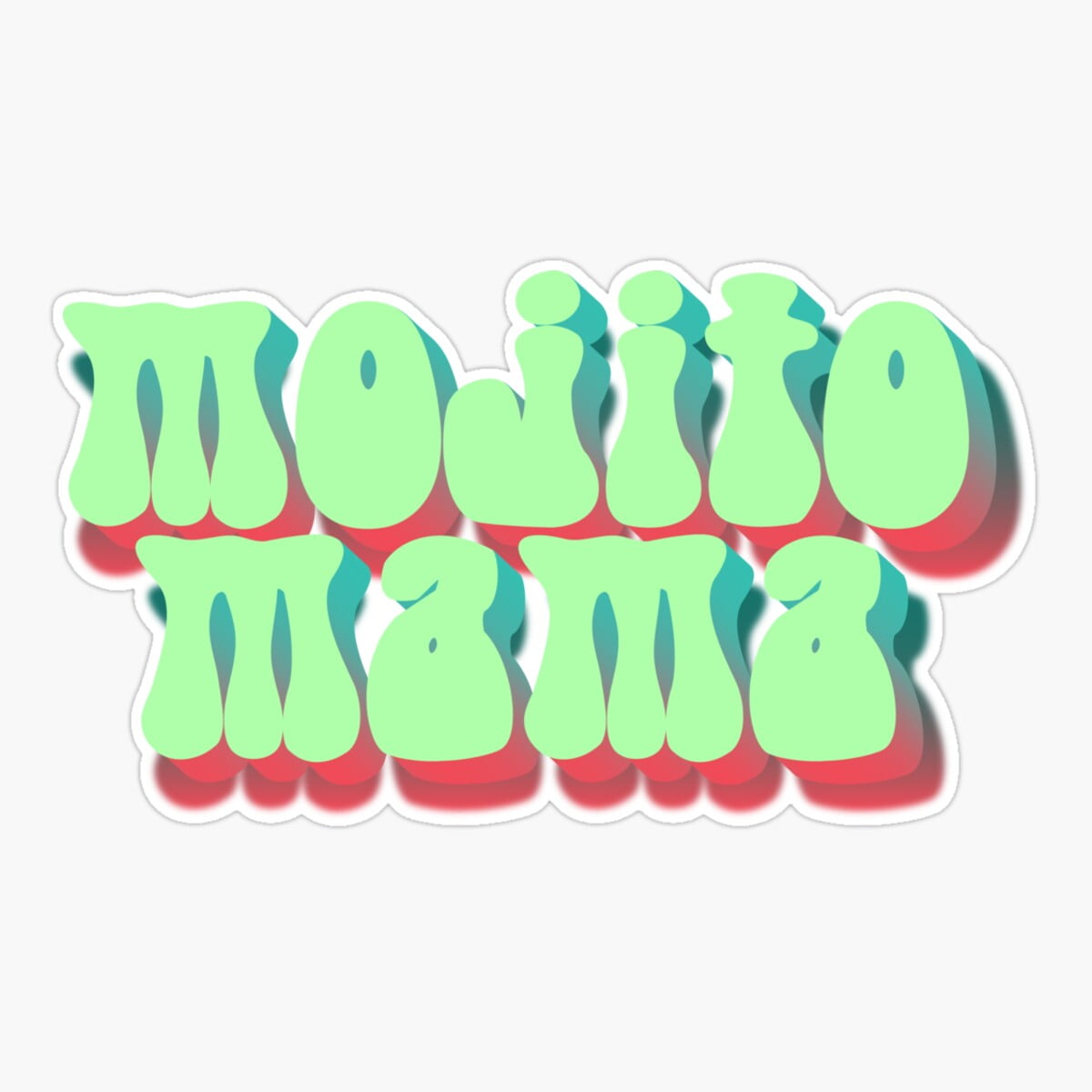 Maneki Mojito Mama Sticker, Phone Decal Water Bottle Stickers Car ...