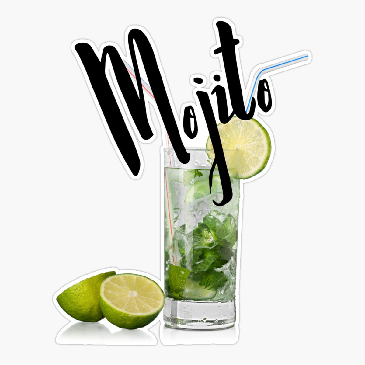 Maneki Mojito Recipe Syrup, Resh Lime Mint Rum Sticker, Phone Decal ...