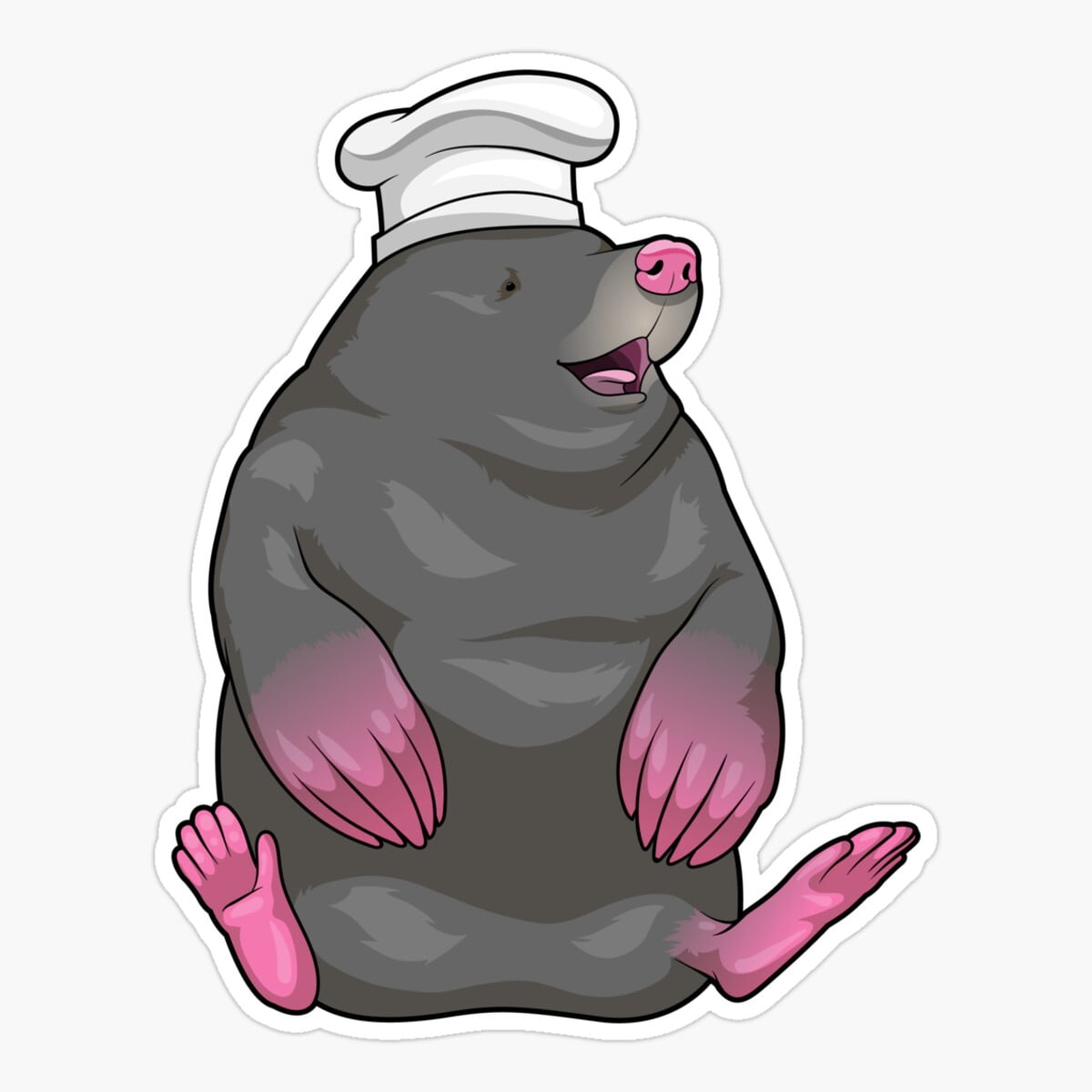 Maneki Mole Cook Che Hat Sticker, Phone Decal Water Bottle Stickers Car ...