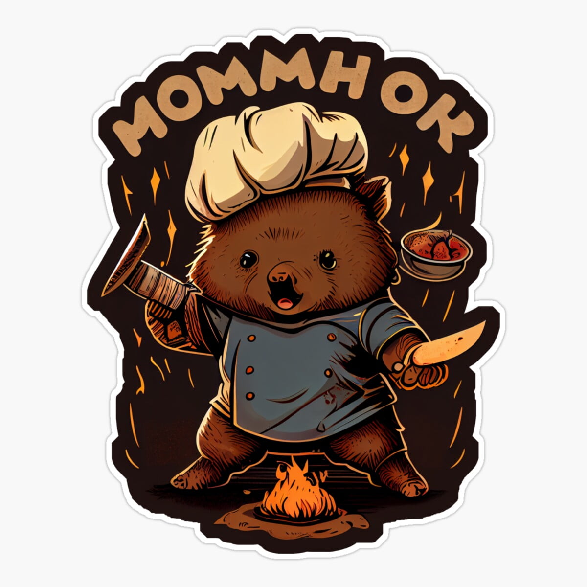 Maneki Mommhok, The Wombat Che Sticker, Phone Decal Water Bottle ...