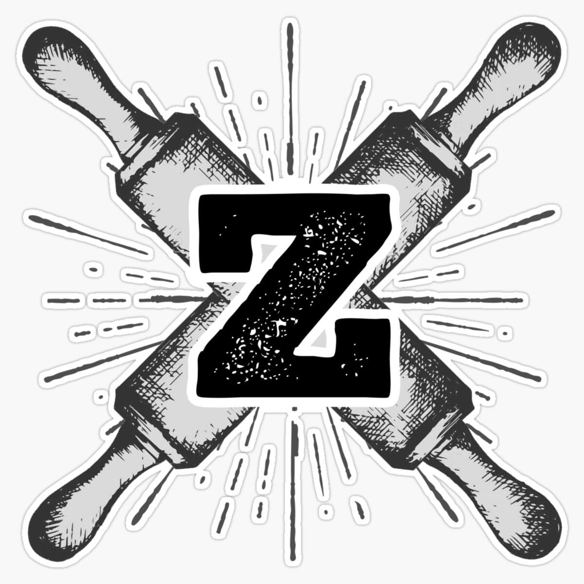 Maneki Monogram Z Baker Rolling Pins Er, Phone Decal Water Bottle ...