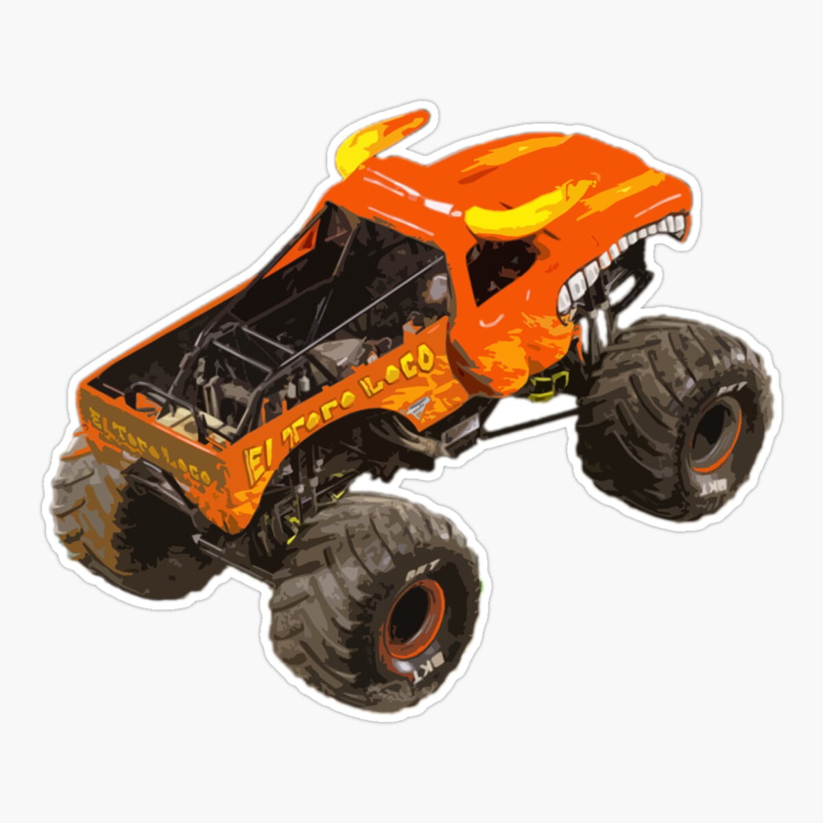 Maneki Monster Truck El Toro Loco Sticker, Phone Decal Water Bottle ...