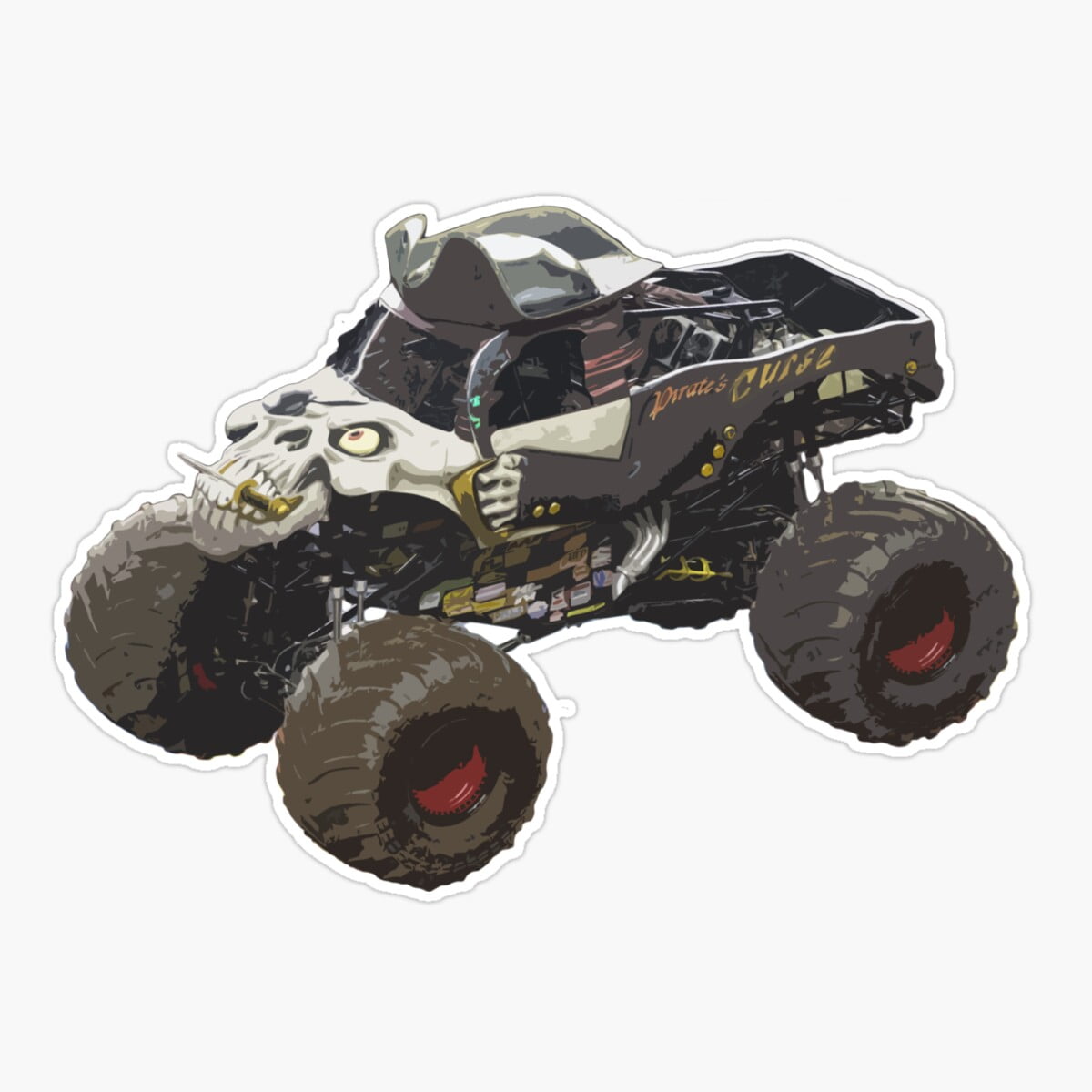 Maneki Monster Truck Pirate Er, Phone Decal Water Bottle Stickers Car ...