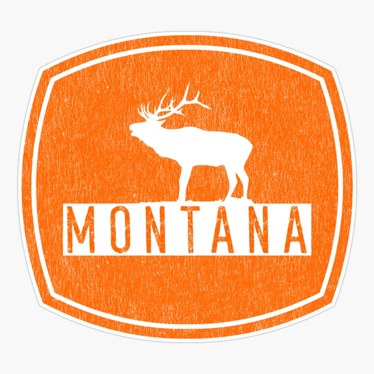 Maneki Montana Elk Orange Graphic Er, Phone Decal Water Bottle Stickers ...