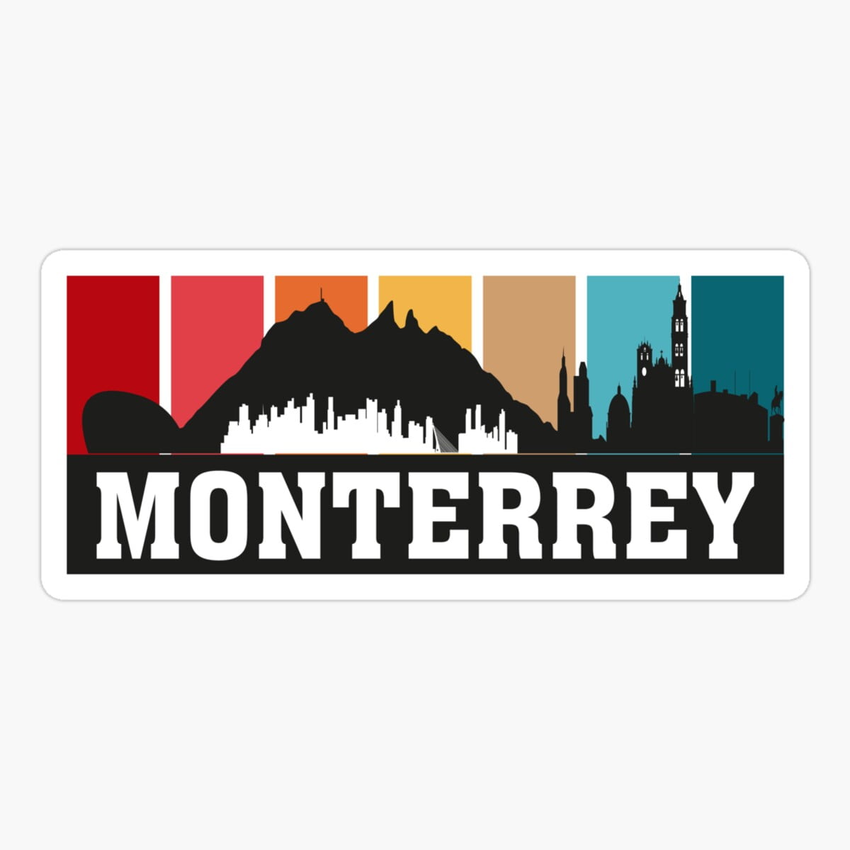 Maneki Monterrey Mexico Travel Souvenir Skyline Silhouette Mexican Lag ...