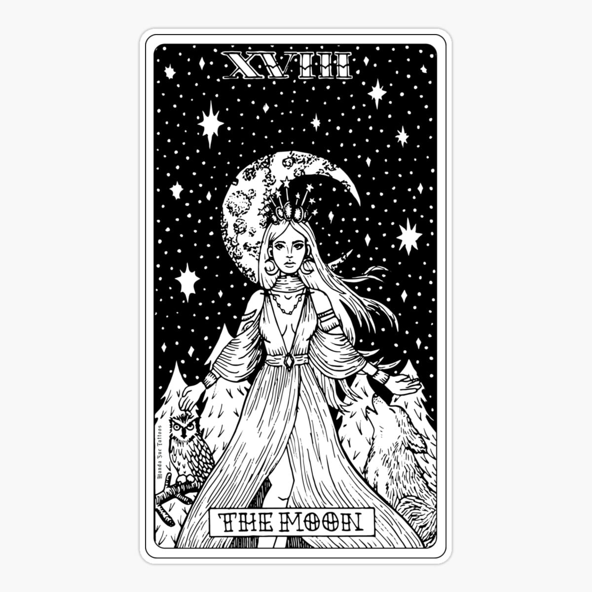 Maneki Moon Tarot Card Er, Phone Decal Water Bottle Stickers Car Decals ...